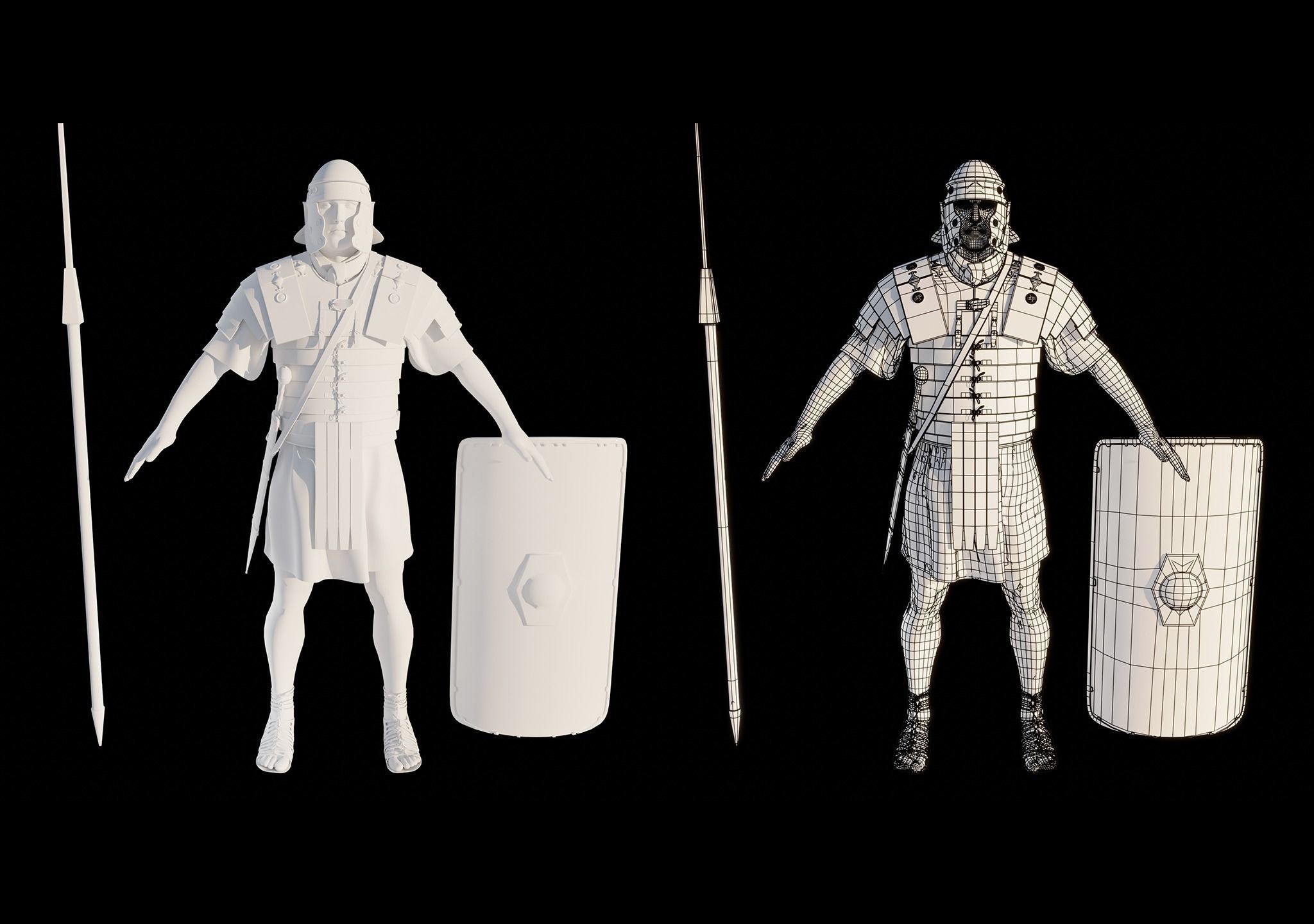 3D model ROMAN LEGIONARY RIGGED-ANIMATED VR / AR / low-poly | CGTrader