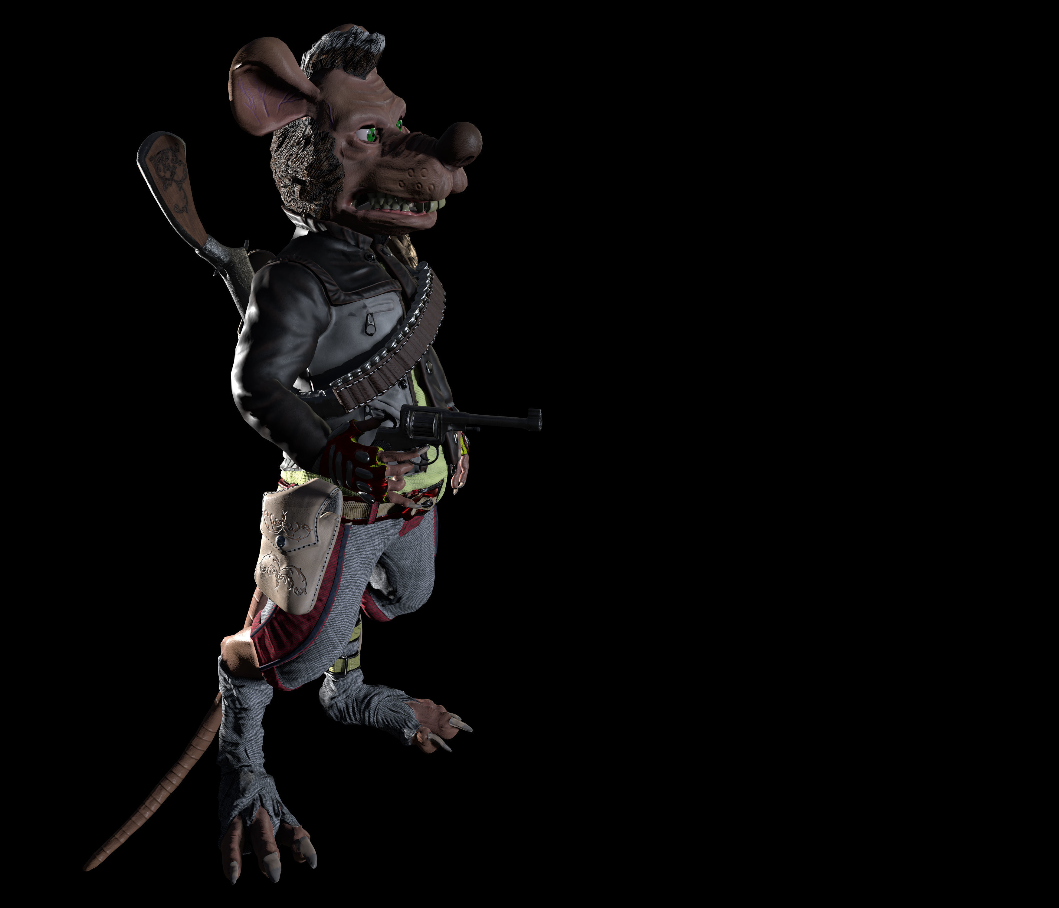 Rat bandit 3D model rigged | CGTrader