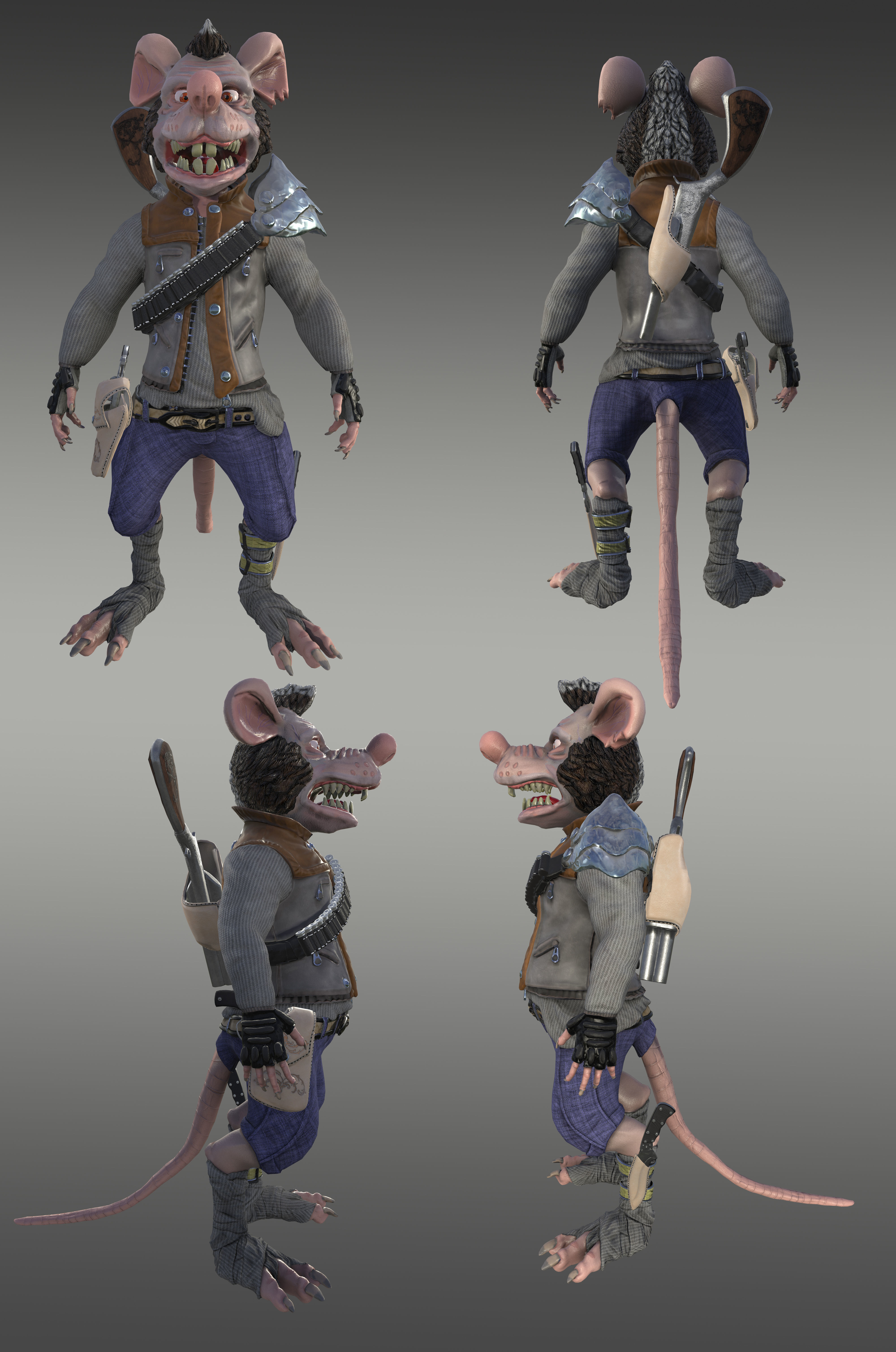 Rat bandit 3D model rigged | CGTrader