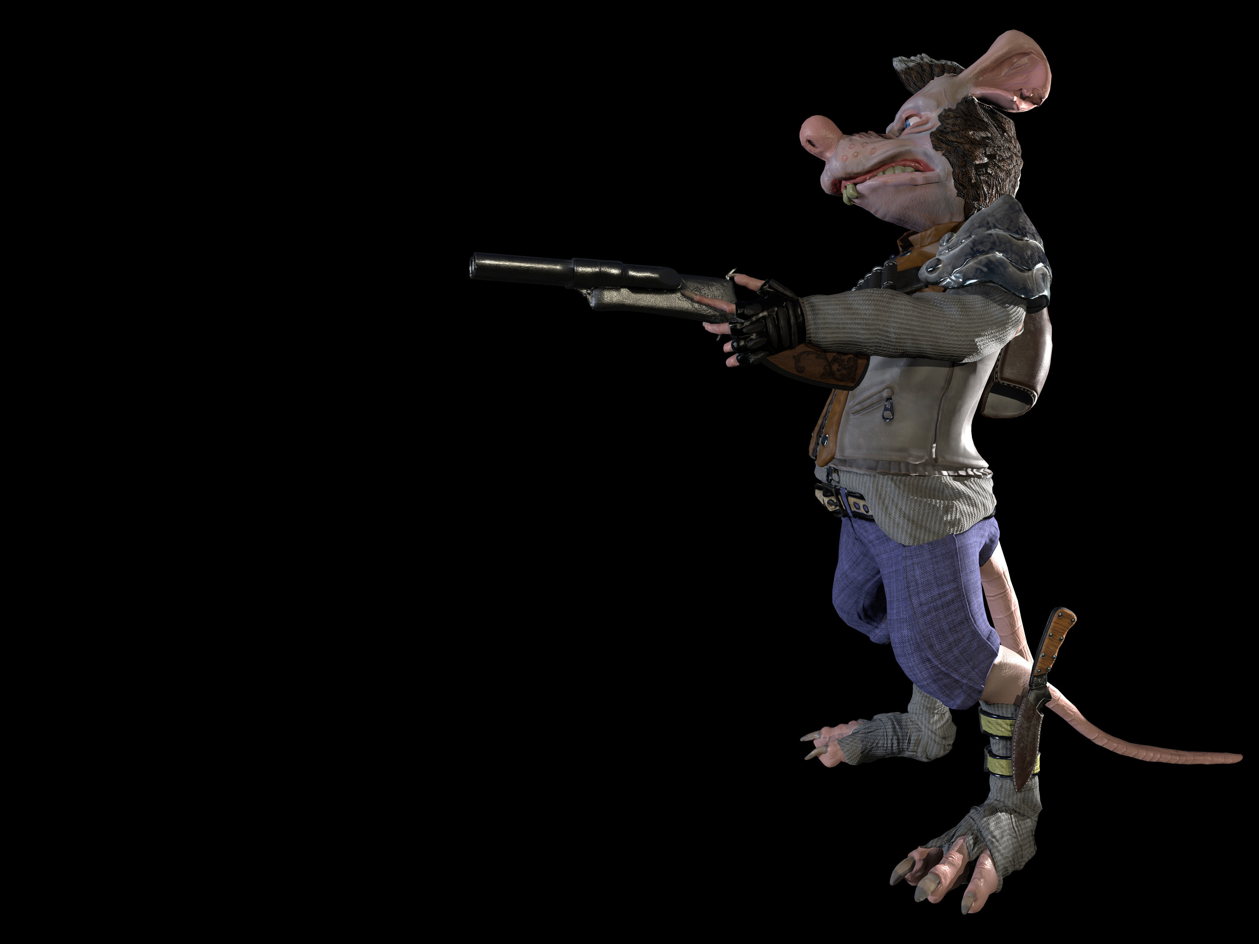 Rat bandit 3D model rigged | CGTrader