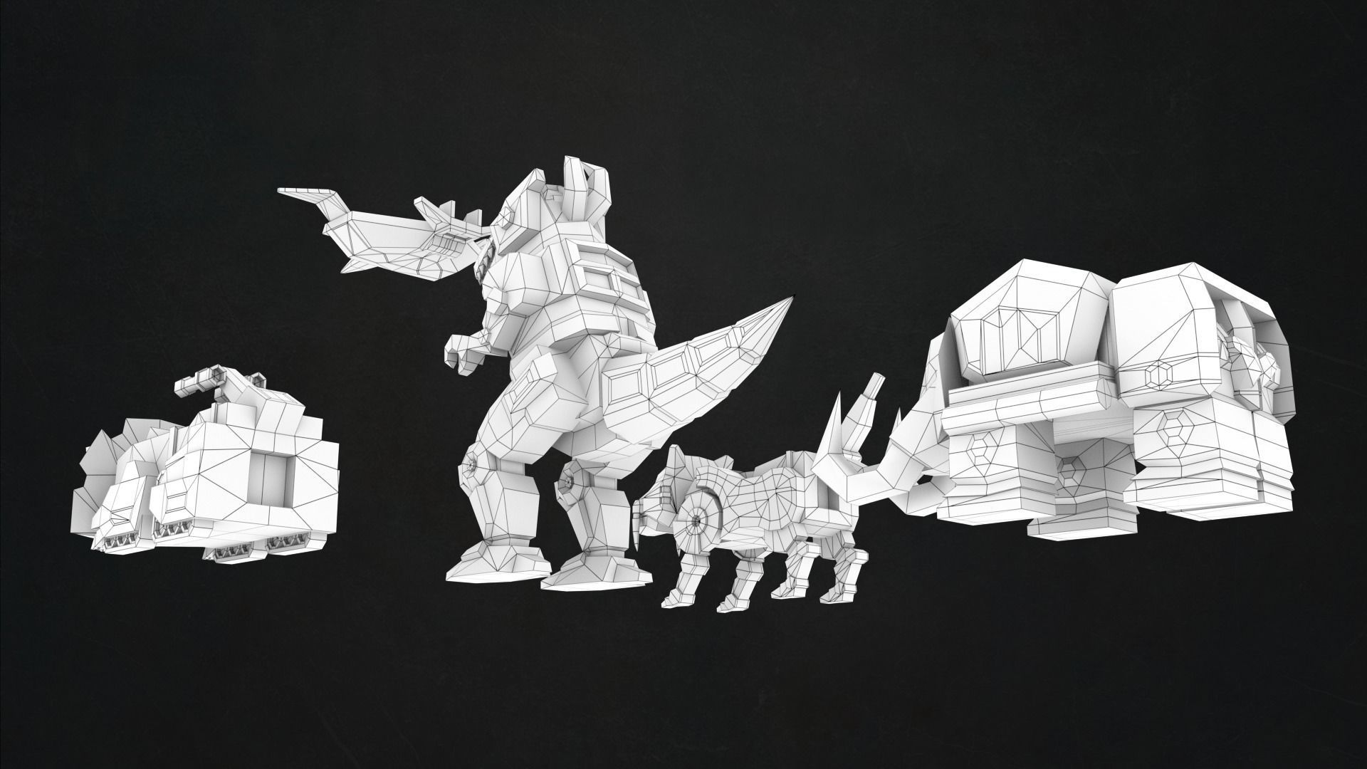 3D model Megazord Power Rangers transforming VR / AR / low-poly | CGTrader