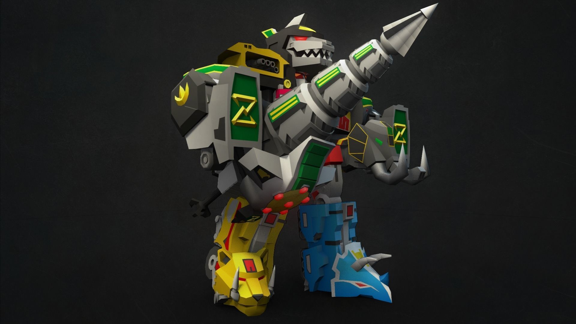 3D model Megazord Power Rangers transforming VR / AR / low-poly | CGTrader