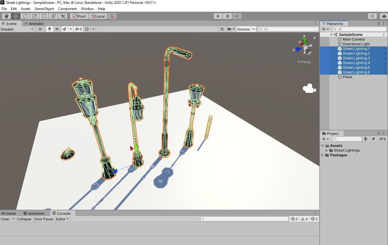 6 Low-Poly Street Lights With Textures Unity free VR / AR / low-poly 3D ...