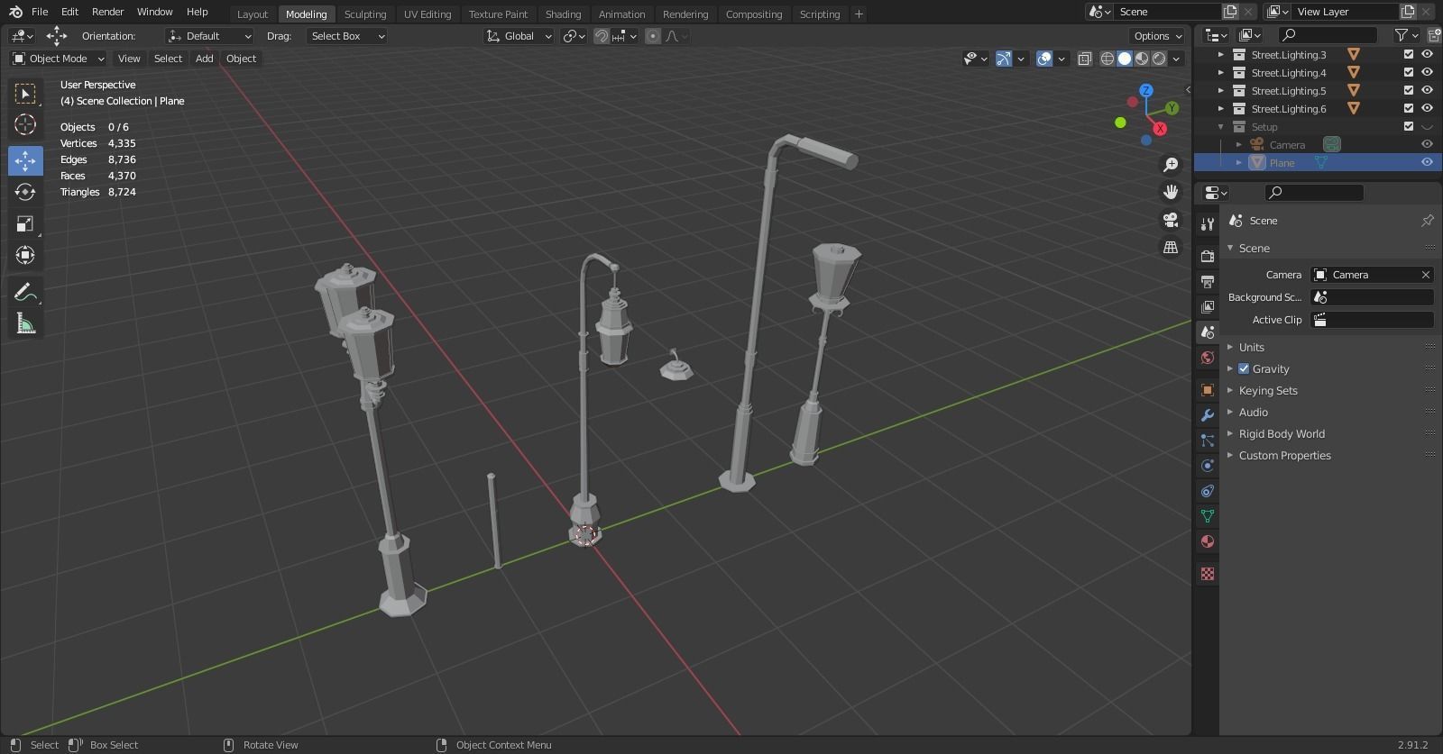 6 Low-Poly Street Lights With Textures Unity free VR / AR / low-poly 3D ...