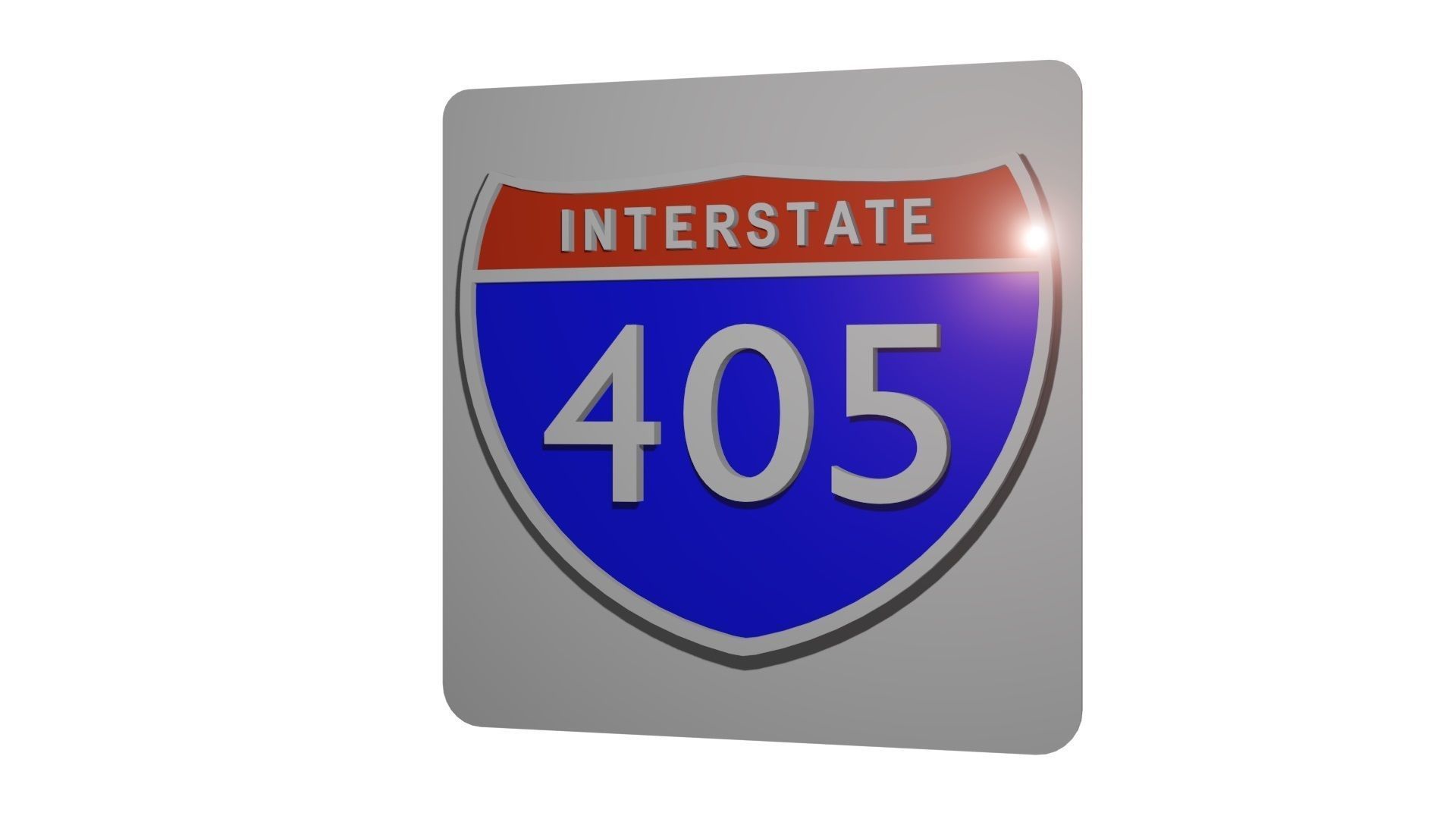 Sign Highway Interstate 405 3D model | CGTrader