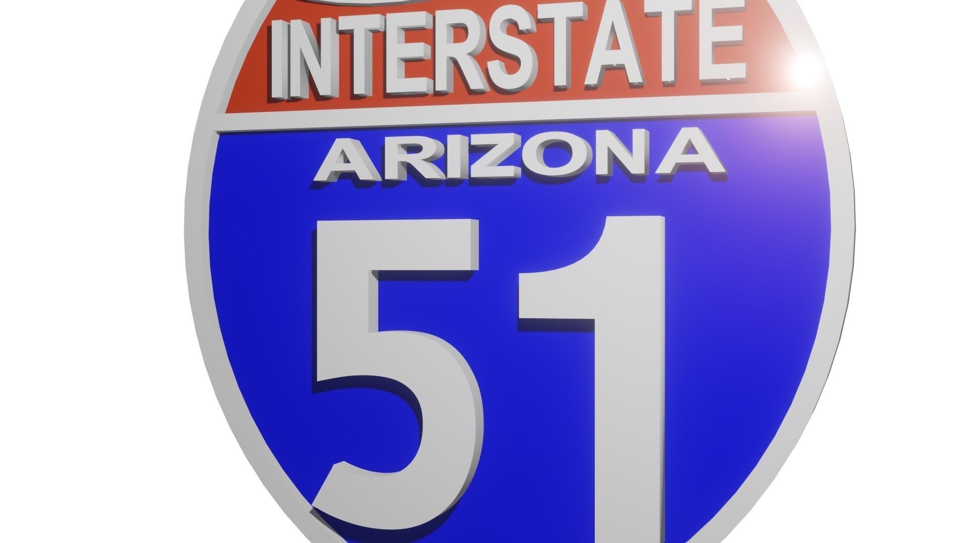 Sign Highway Arizona Interstate 51 3D model | CGTrader
