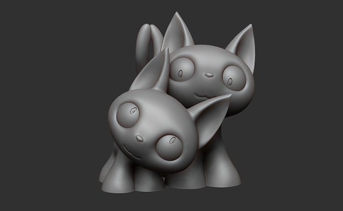 Anime Style Little Cat Couple 3D Print 3D model 3D printable | CGTrader