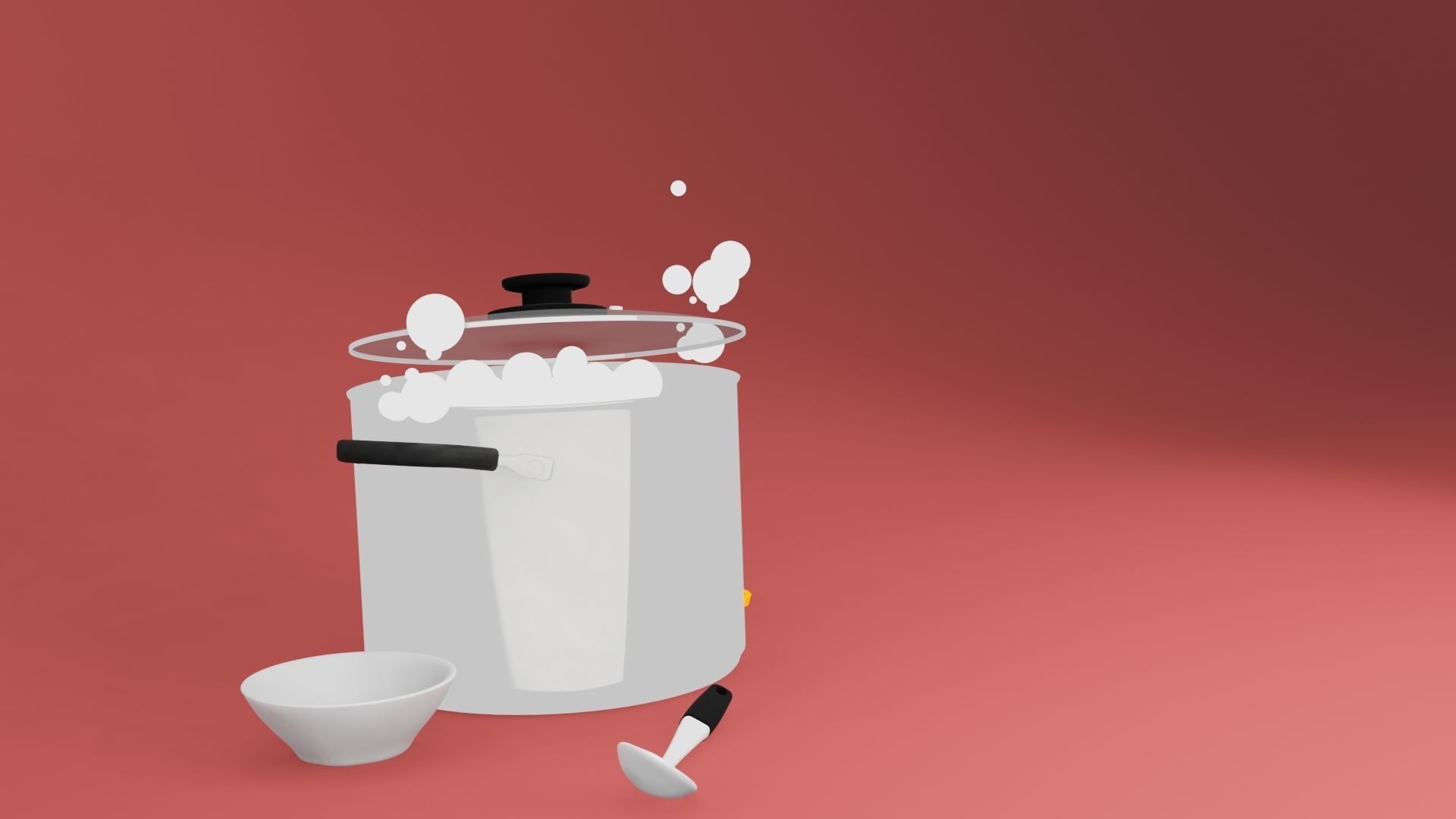 pan boiling 3D model animated | CGTrader