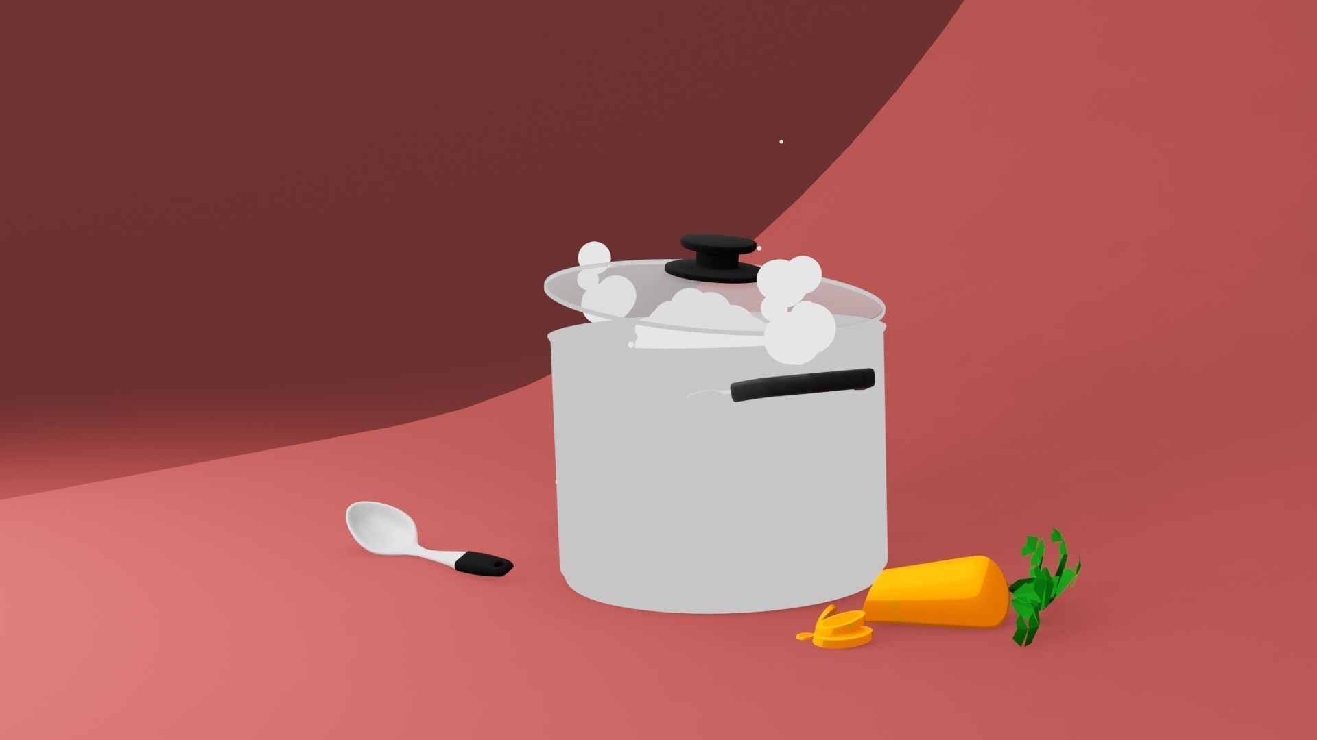 pan boiling 3D model animated | CGTrader