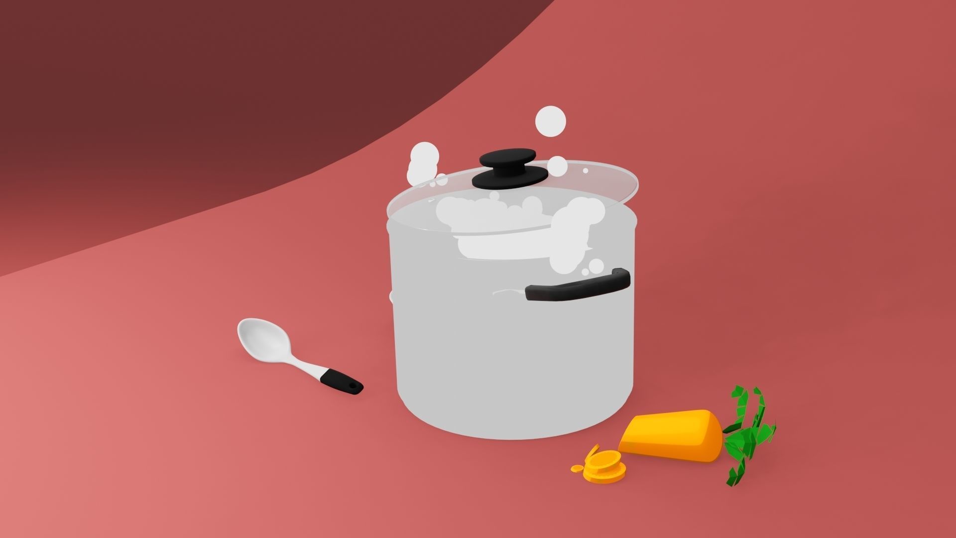 pan boiling 3D model animated | CGTrader