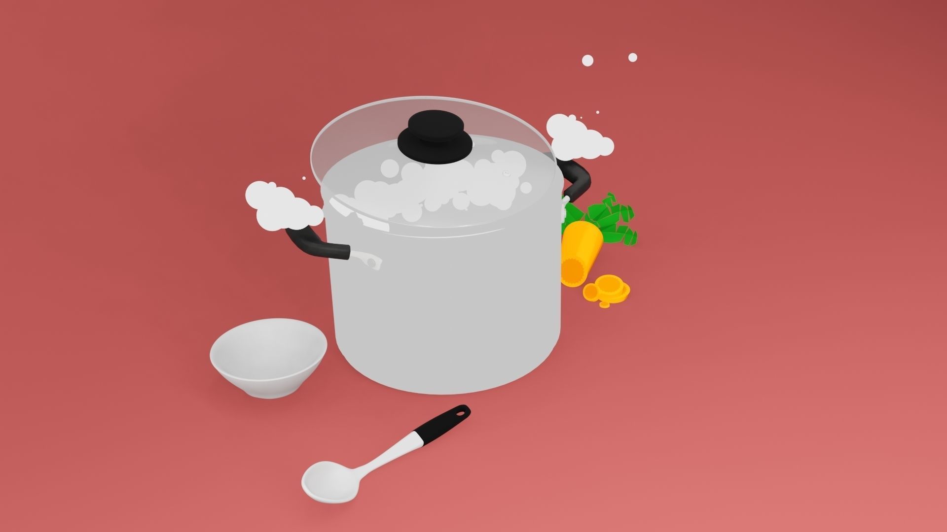 pan boiling 3D model animated | CGTrader