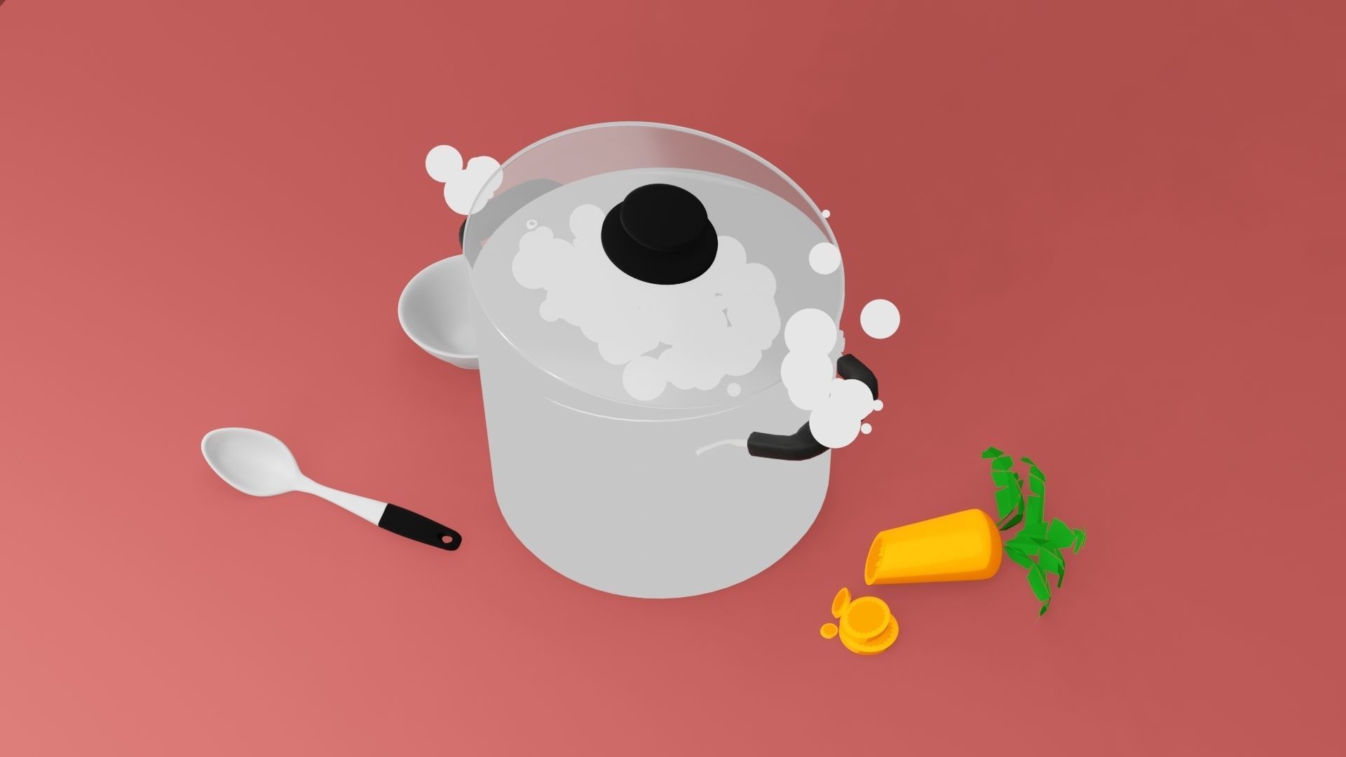 pan boiling 3D model animated | CGTrader