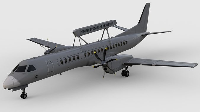 3D model Saab 2000 Erieye AEWC Aircraft - VR / AR / low-poly | CGTrader
