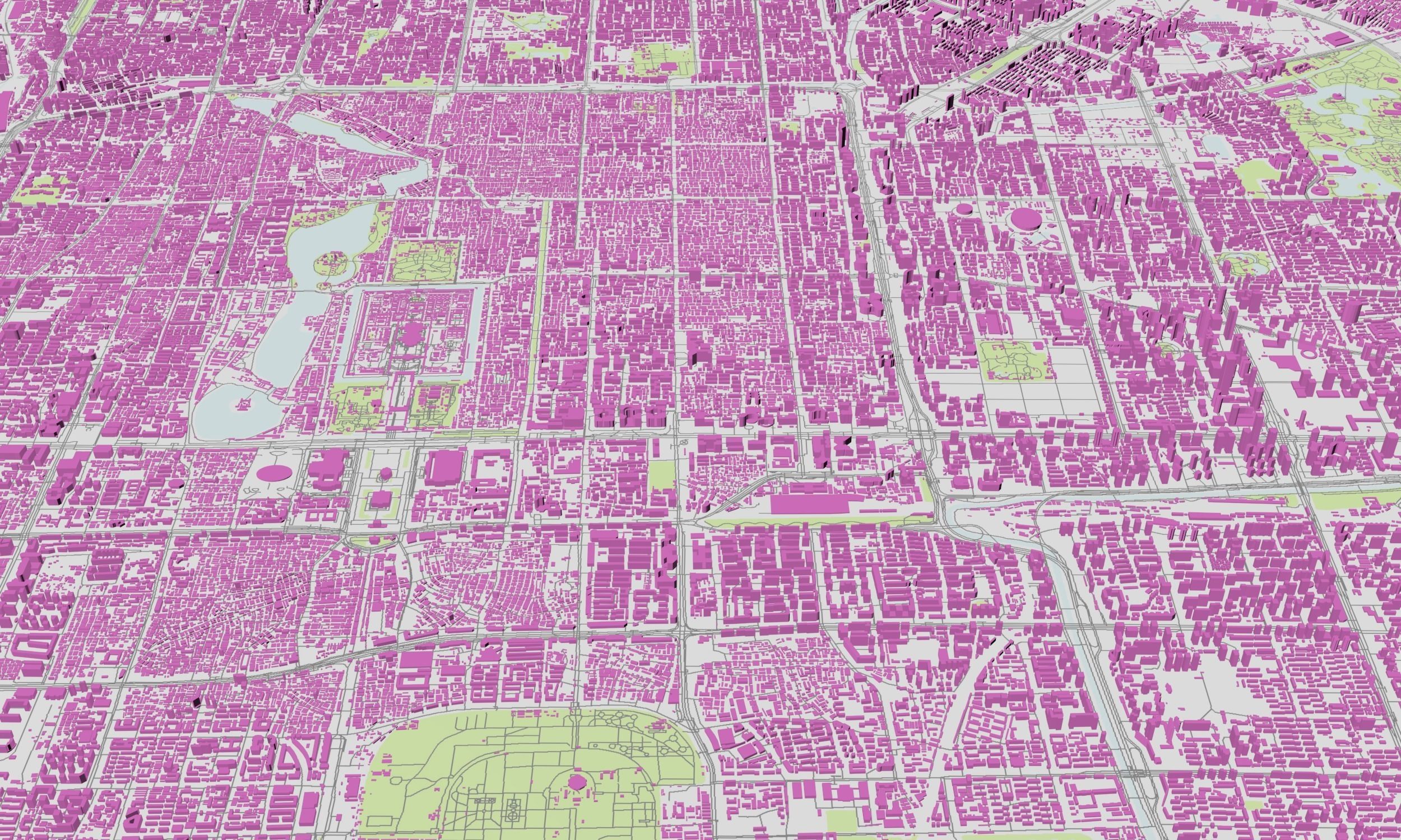 Beijing City Building White Models Terraces Terrain 3D model 3D model ...