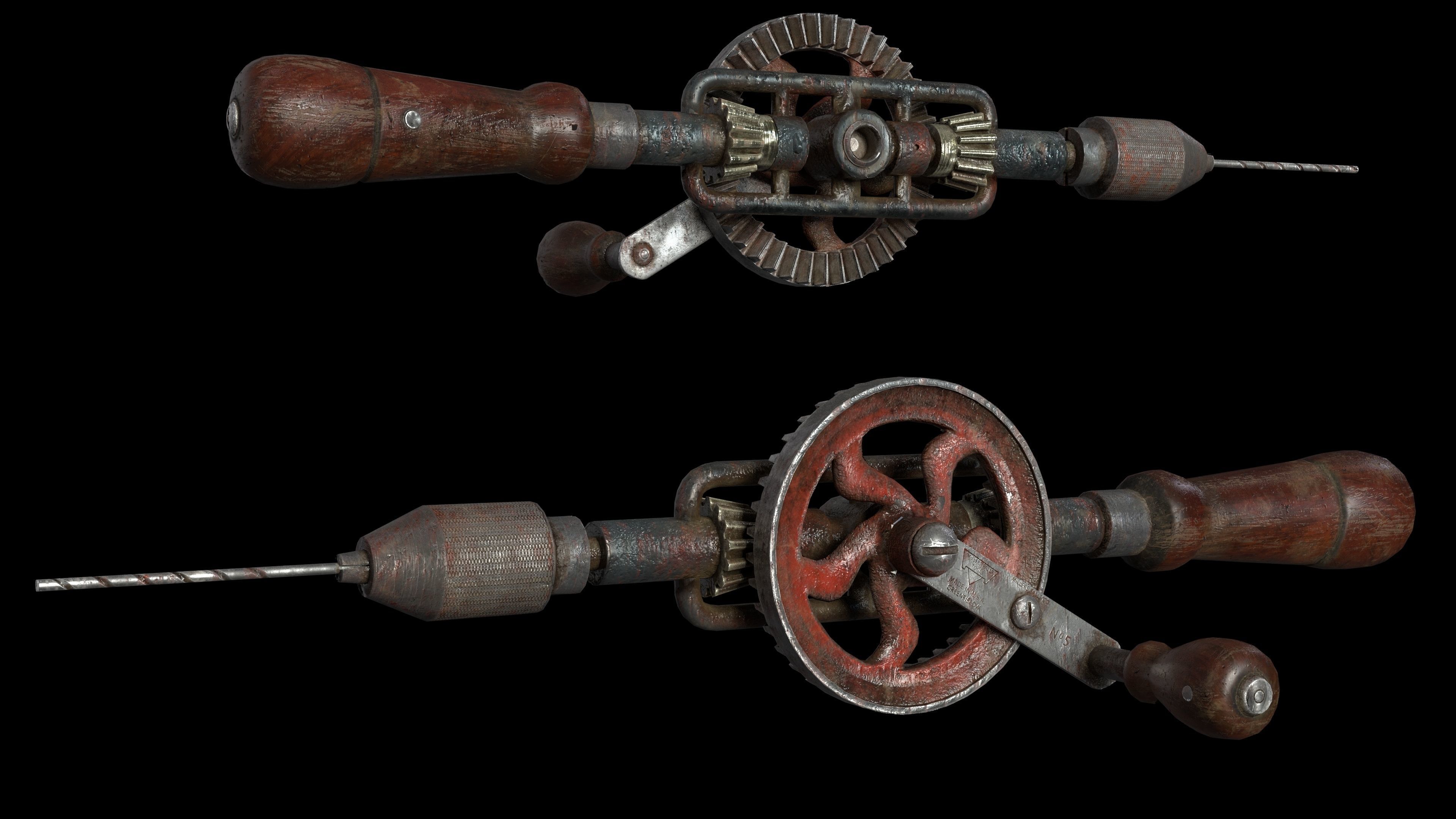 3D model Vintage Hand Drill VR / AR / low-poly | CGTrader
