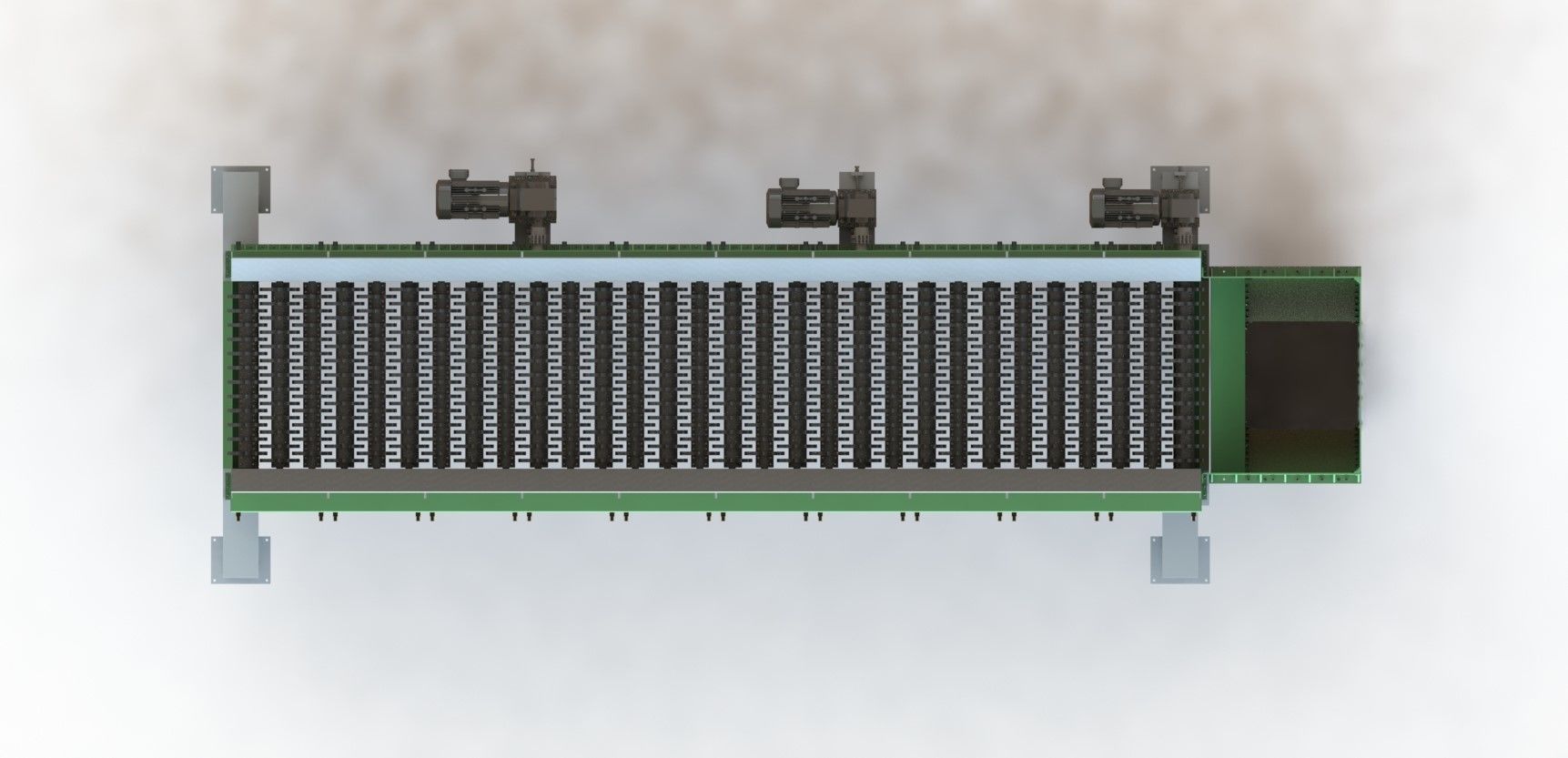Disc Screen Separator for screening woody biomass 3D model rigged ...