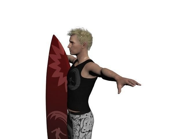 surfer 3D model rigged | CGTrader