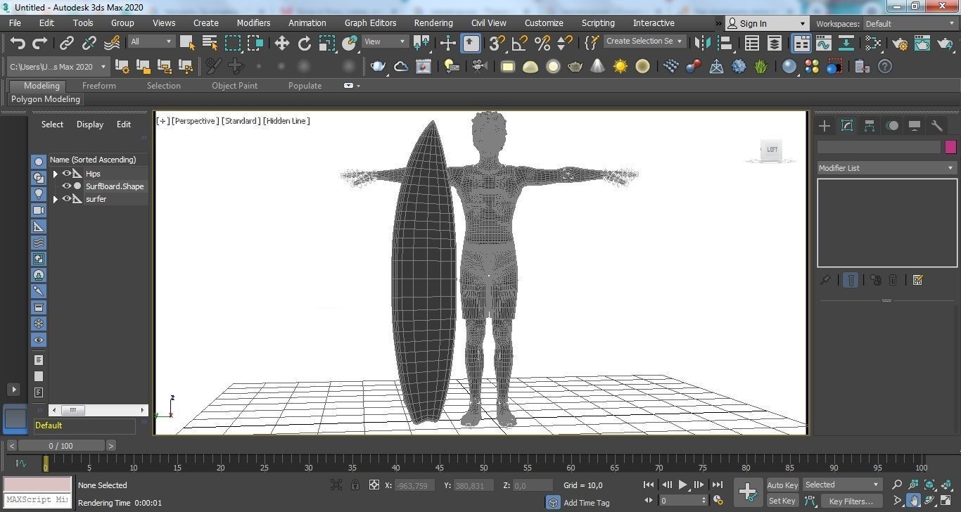 surfer 3D model rigged | CGTrader