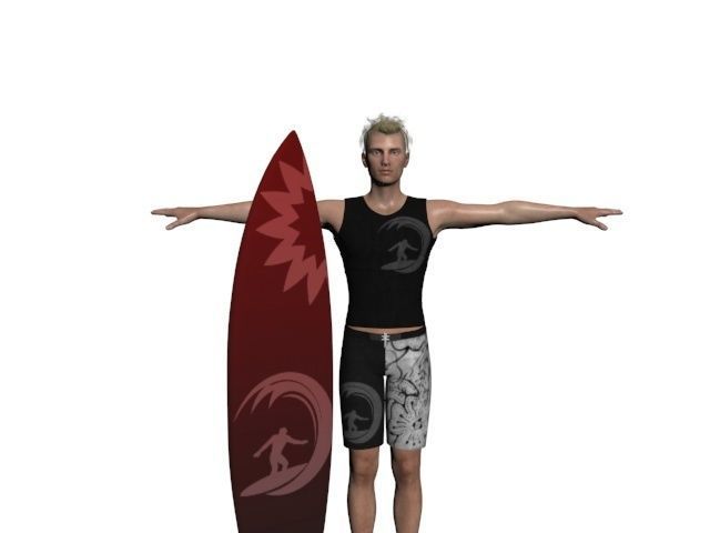 surfer 3D model rigged | CGTrader