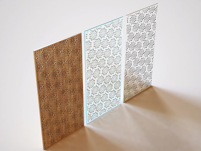 Partition three glass panels 3D model | CGTrader