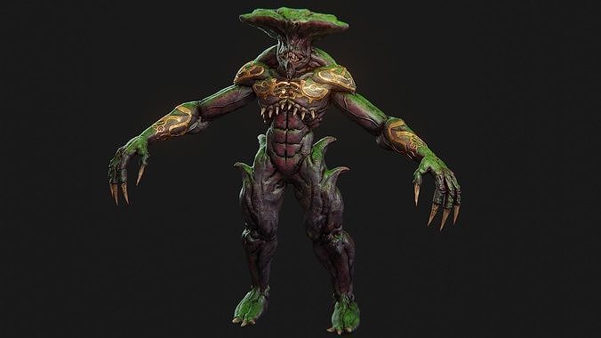 3D model Ancient demon character VR / AR / low-poly rigged animated ...