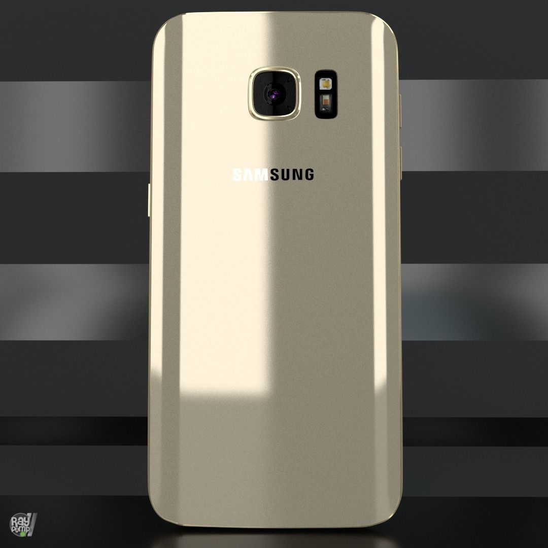 3D model Samsung Galaxy S7 Gold with PCB and battery VR / AR / low-poly ...