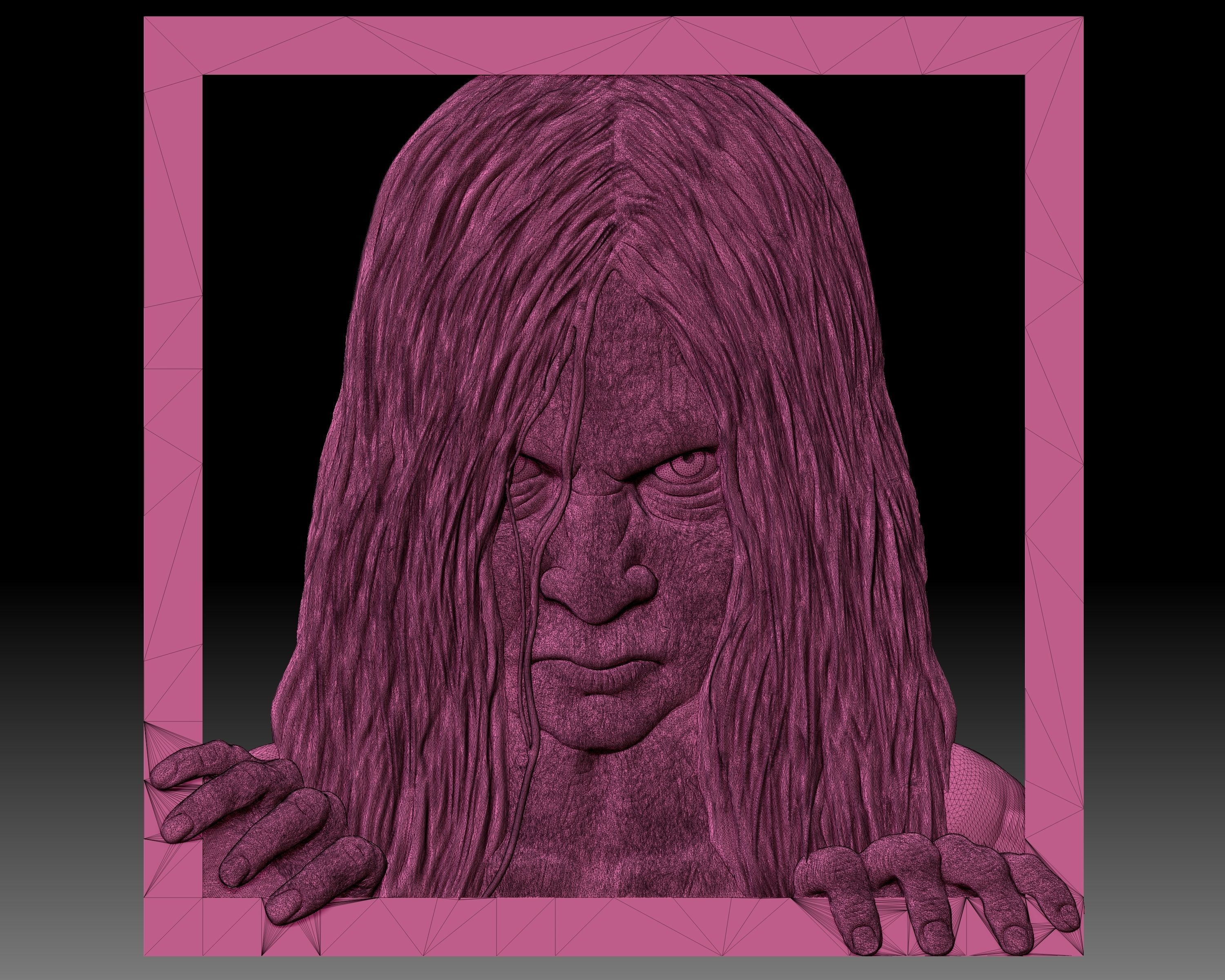 Samara The Ring horror movie relief for CNC router or printer 3D model ...