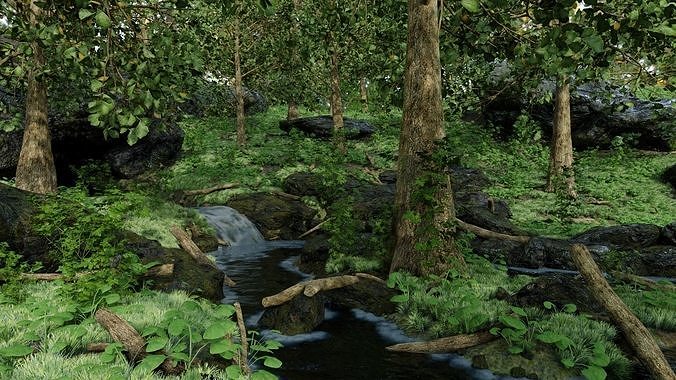 Stream Scene 3D model | CGTrader