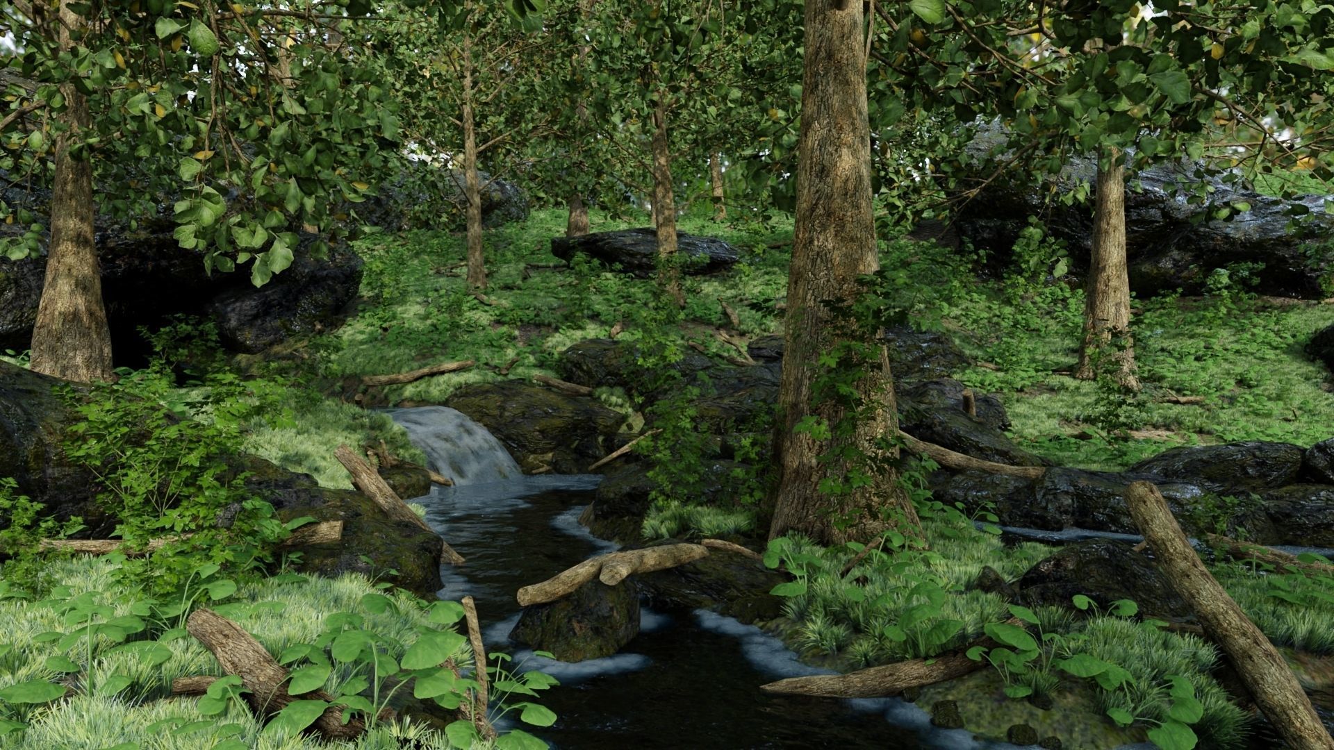 Stream Scene 3D model | CGTrader