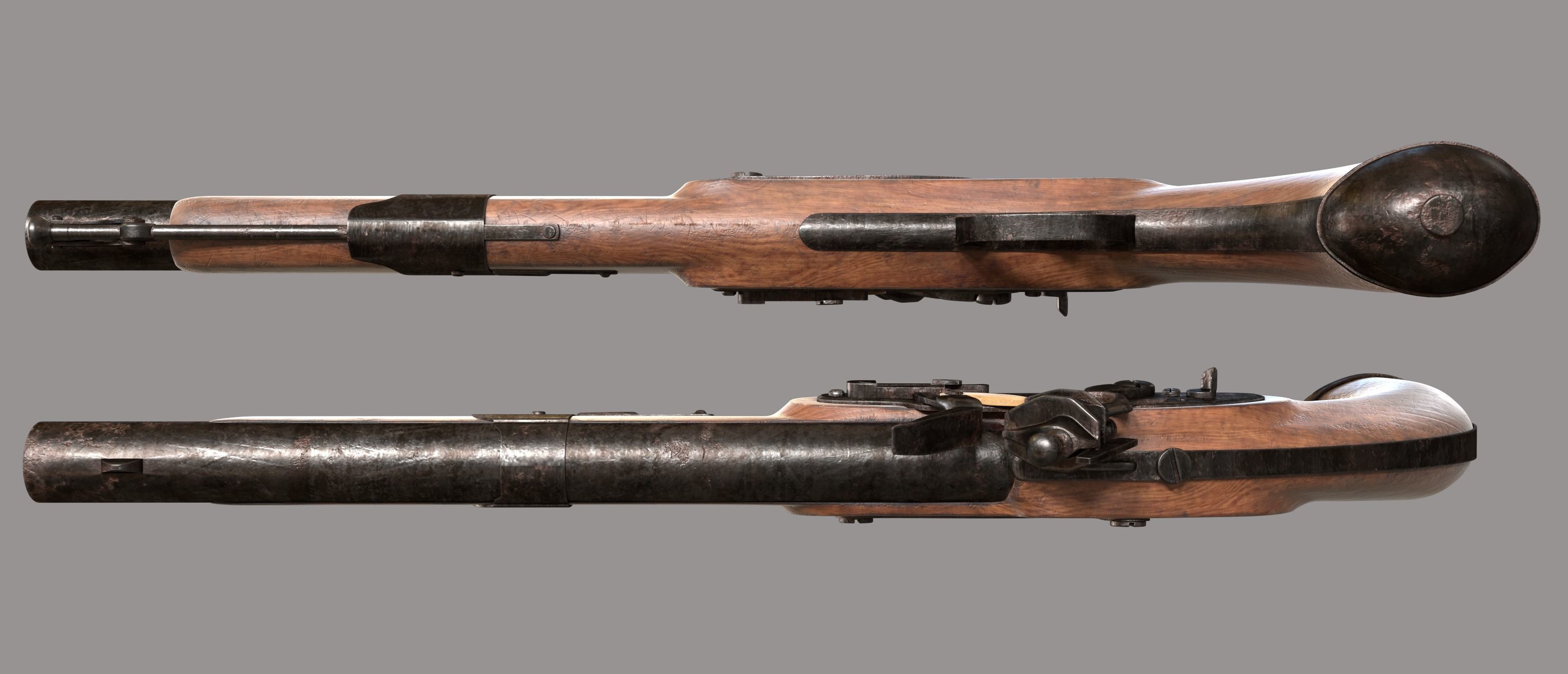 flintlock pistol 3D model | CGTrader