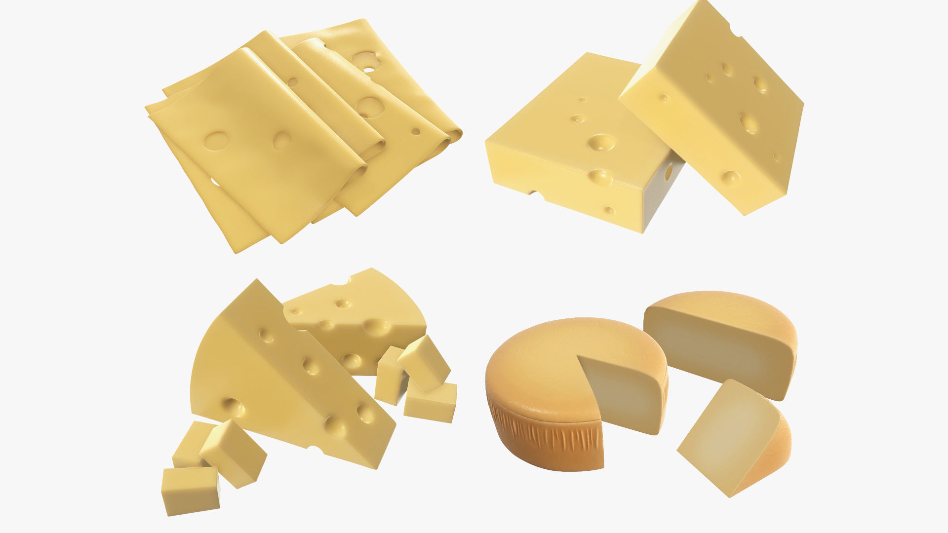 Cheese slices 3D Model Collection | CGTrader