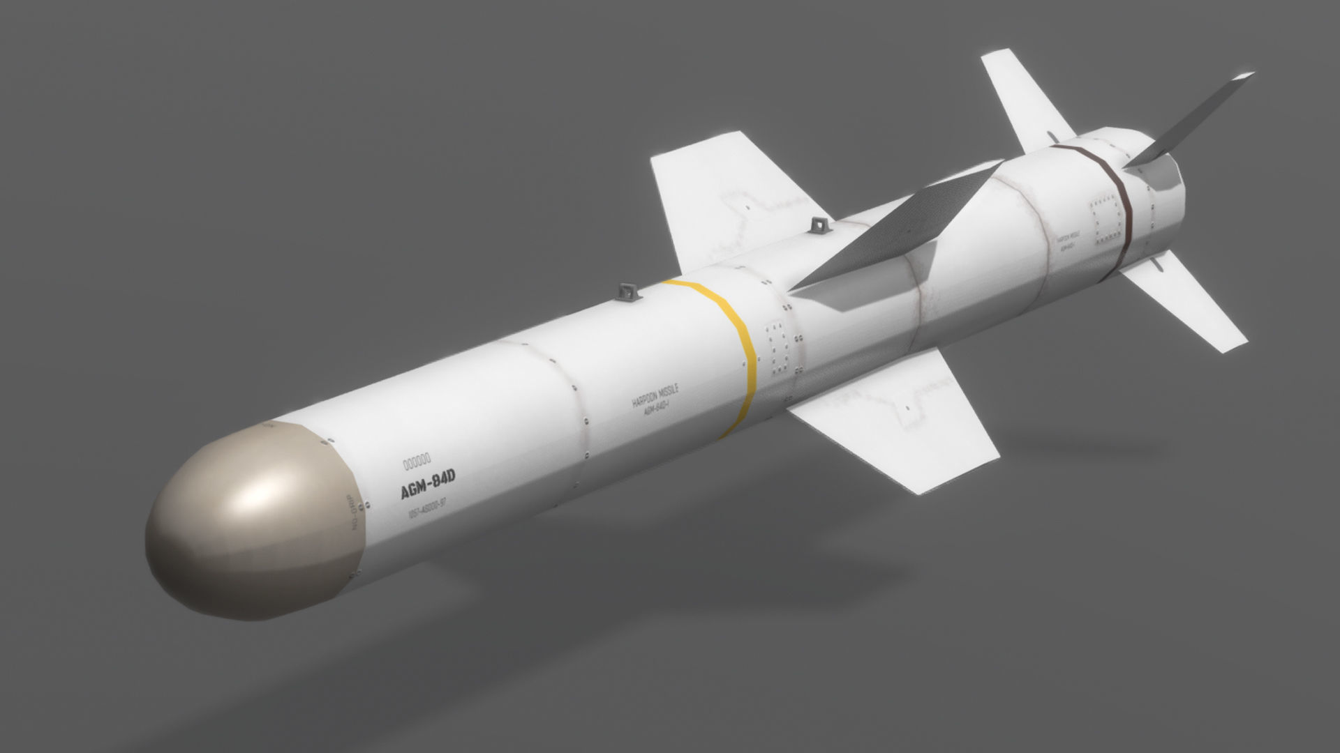 3D model AGM-84D HARPOON Anti-Ship Missile VR / AR / low-poly | CGTrader