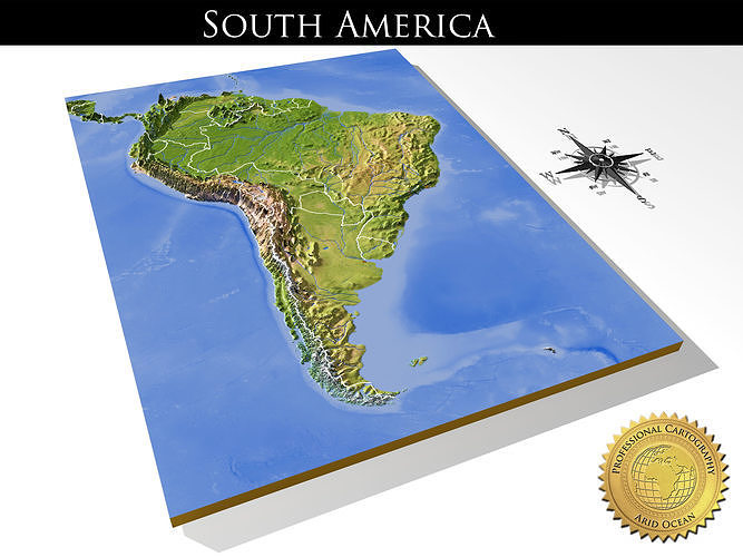 South America High resolution 3D relief maps 3D model | CGTrader