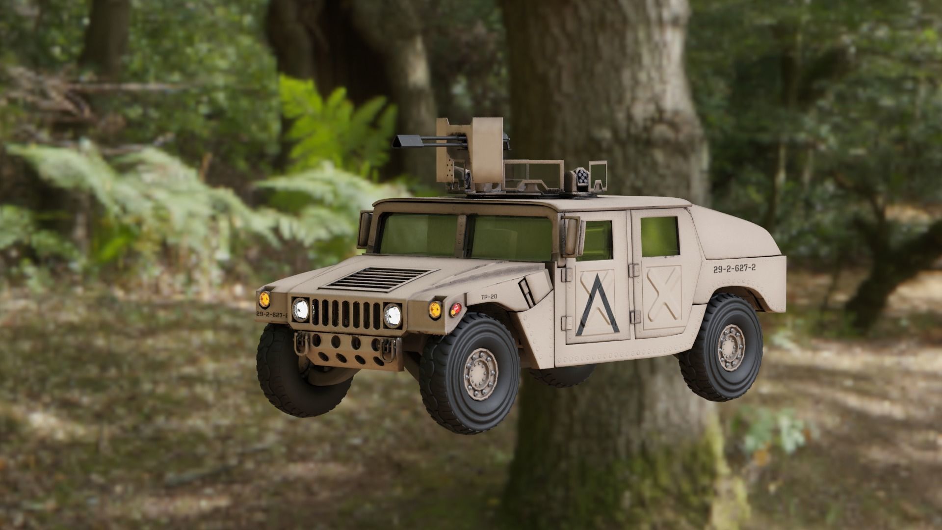 HMMWV humvee High Mobility Multipurpose Wheeled Vehicle GAU19 3D model ...