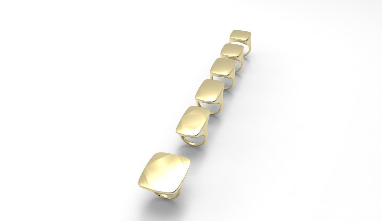 Signet Ring soft square 6parts 3D model 3D printable | CGTrader