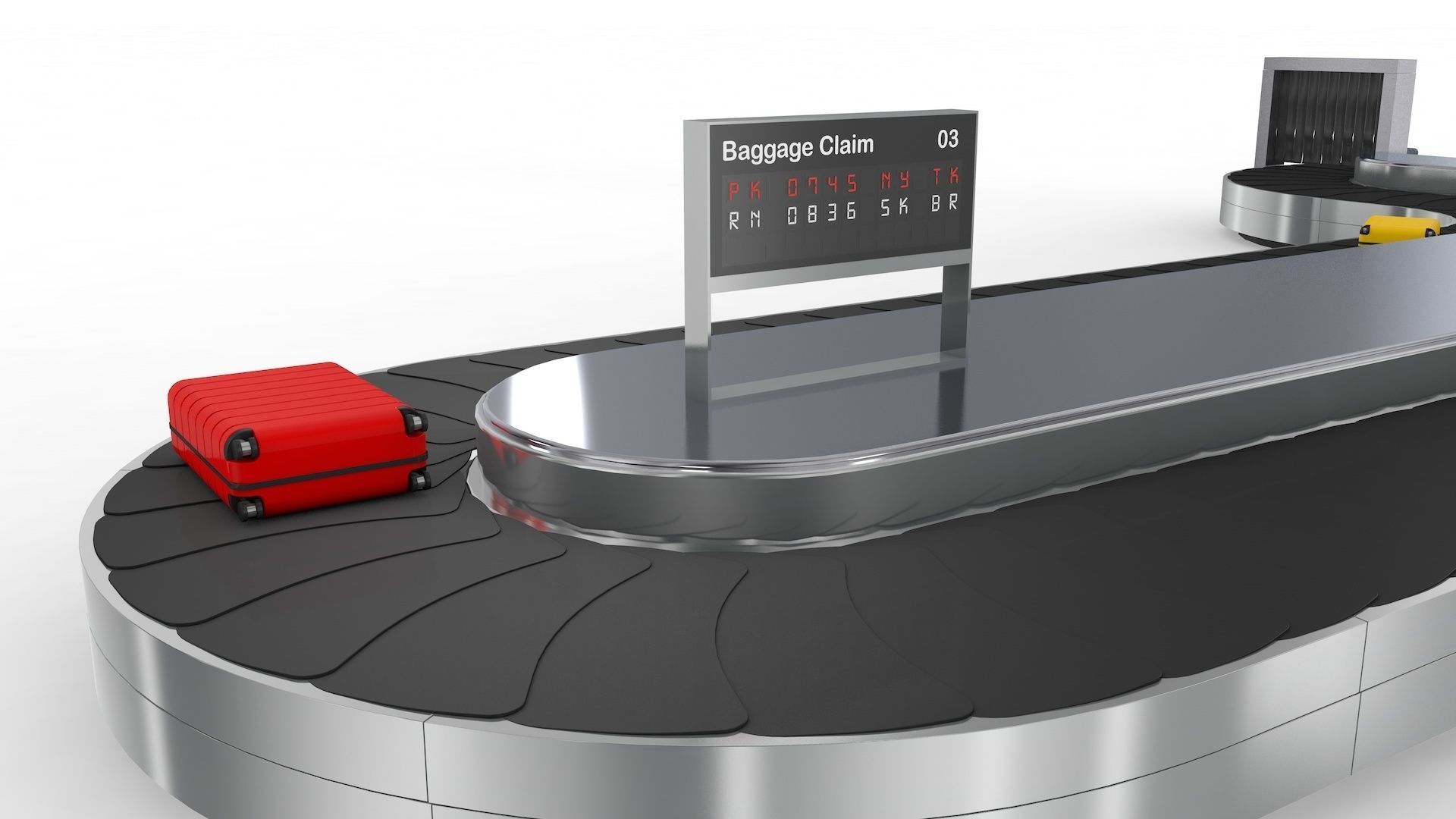 Airport Baggage Carousel Conveyor 1 3D model animated rigged | CGTrader
