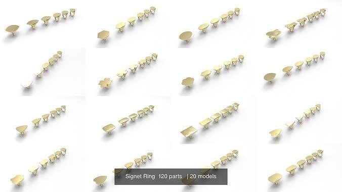 Signet Ring 120 parts 3D Model Collection | CGTrader