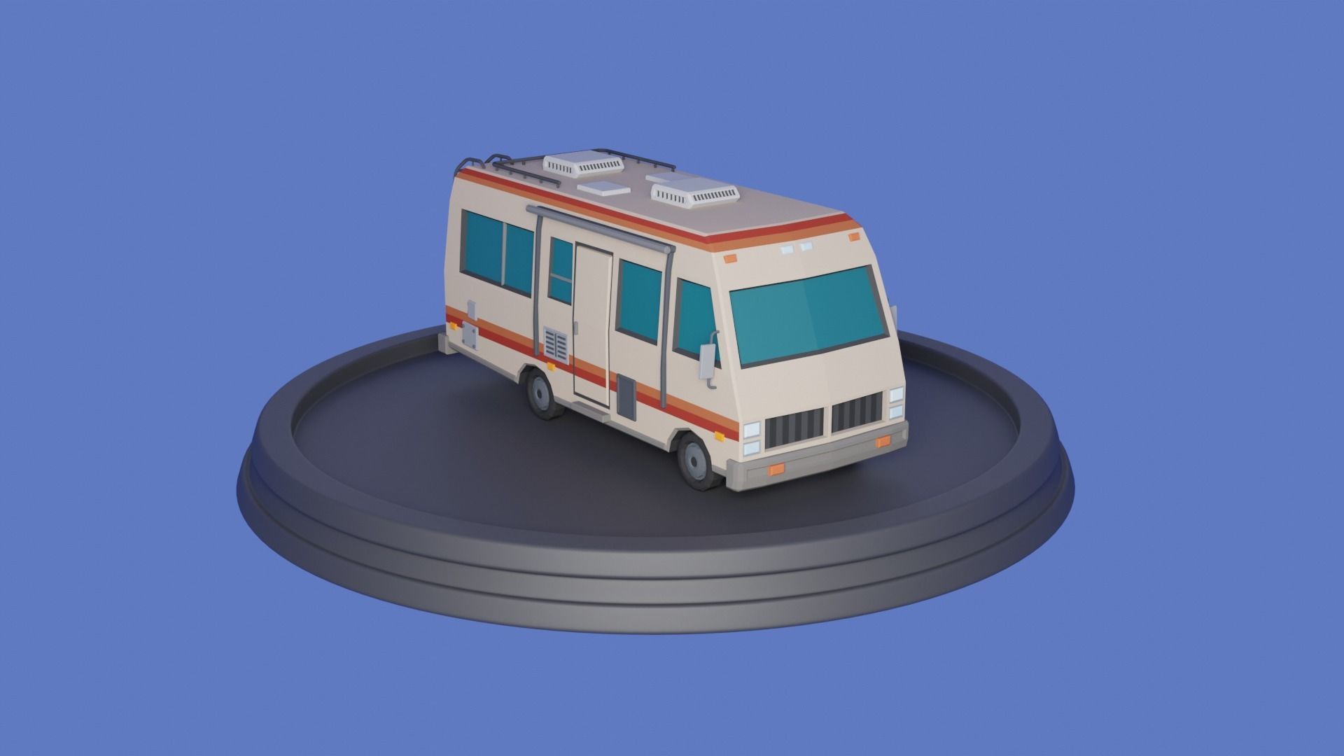 3D model Stylized low-poly Camper Van VR / AR / low-poly | CGTrader