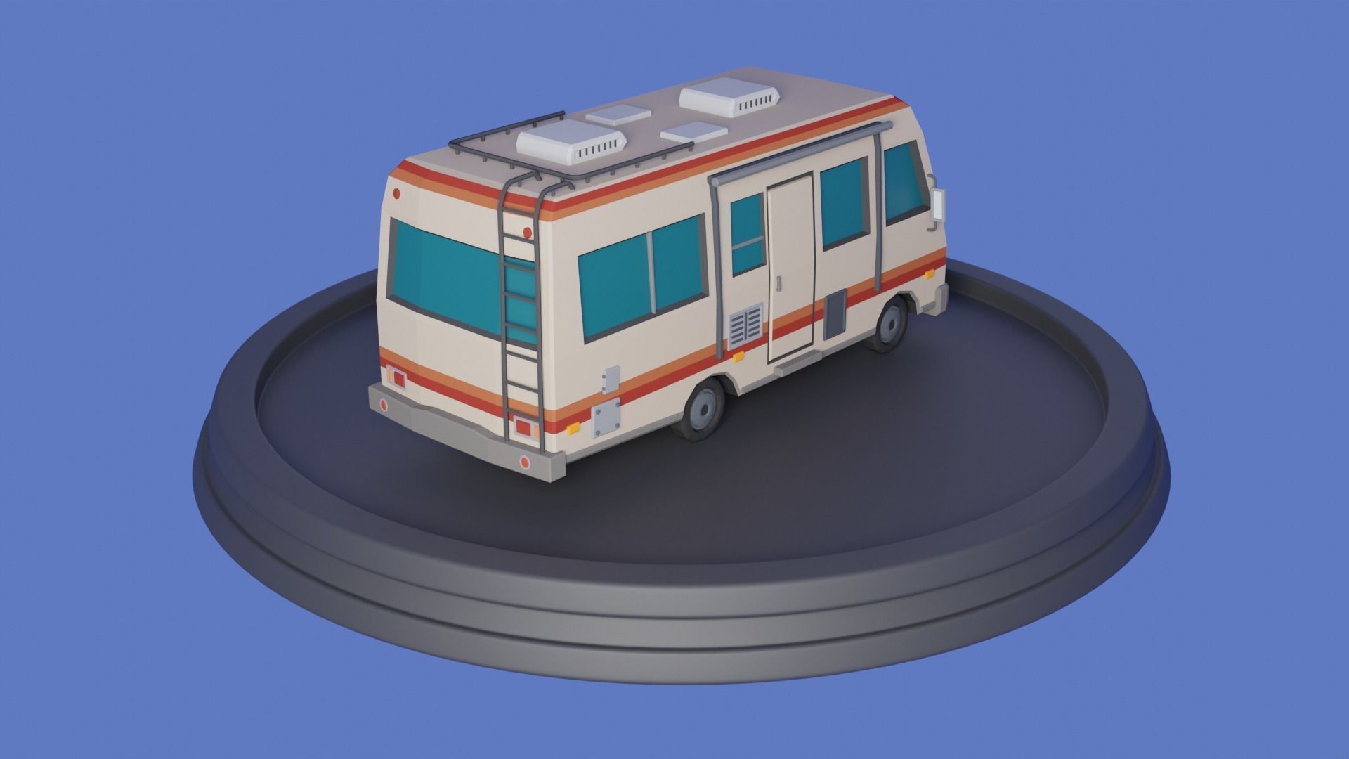 3D model Stylized low-poly Camper Van VR / AR / low-poly | CGTrader