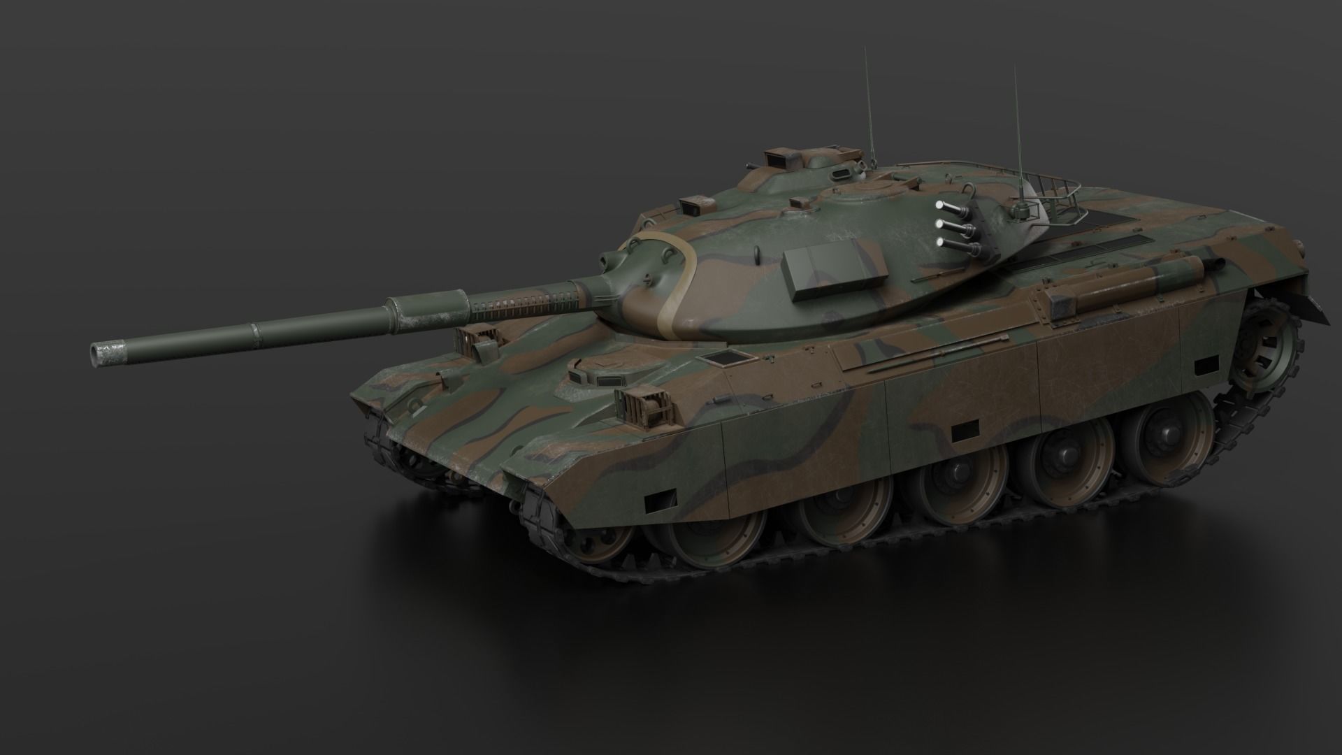 3D model JGSDF Type 74 Main Battle Tank VR / AR / low-poly | CGTrader