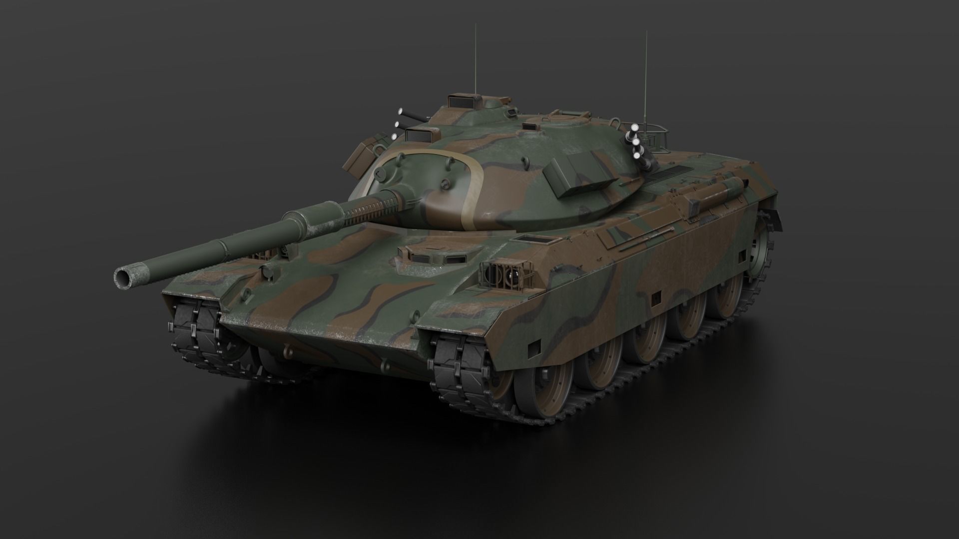 3D model JGSDF Type 74 Main Battle Tank VR / AR / low-poly | CGTrader