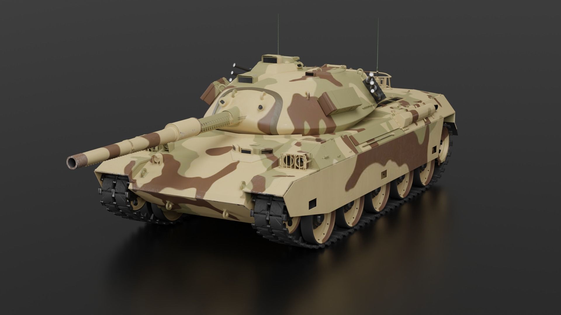 3D model JGSDF Type 74 Main Battle Tank VR / AR / low-poly | CGTrader