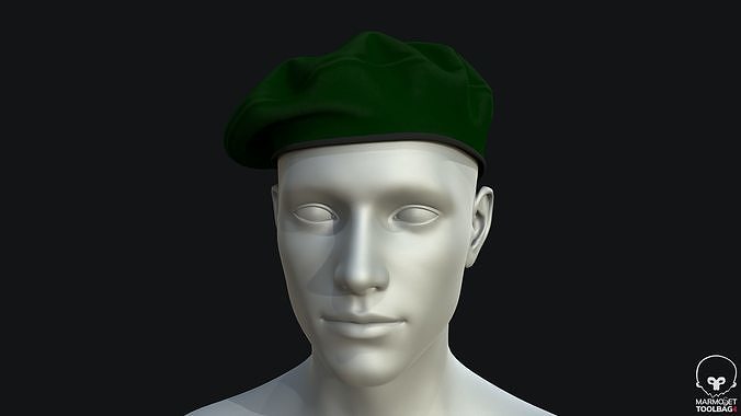 3D model Military Beret Green PBR VR / AR / low-poly | CGTrader