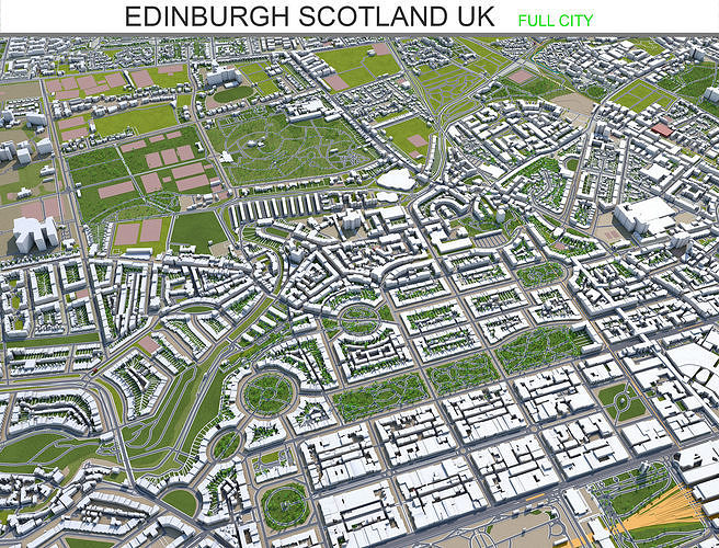 3D model Edinburgh Scotland UK 50km VR / AR / low-poly | CGTrader