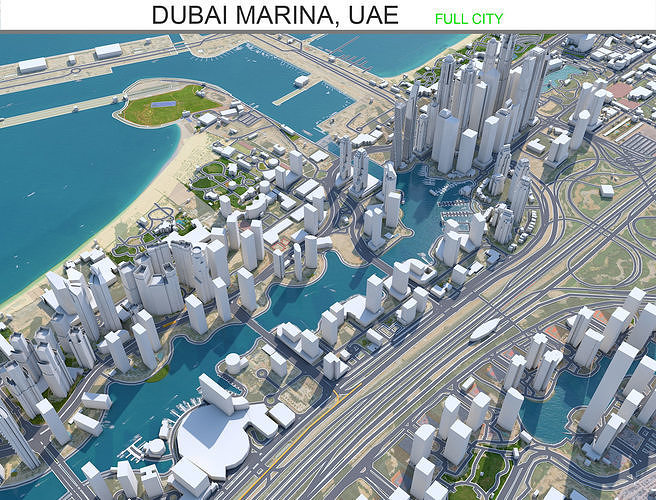 3D model Dubai Marina UAE VR / AR / low-poly | CGTrader
