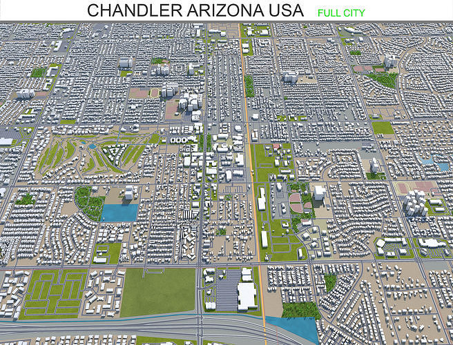 3D model Chandler Arizona USA 25km VR / AR / low-poly | CGTrader
