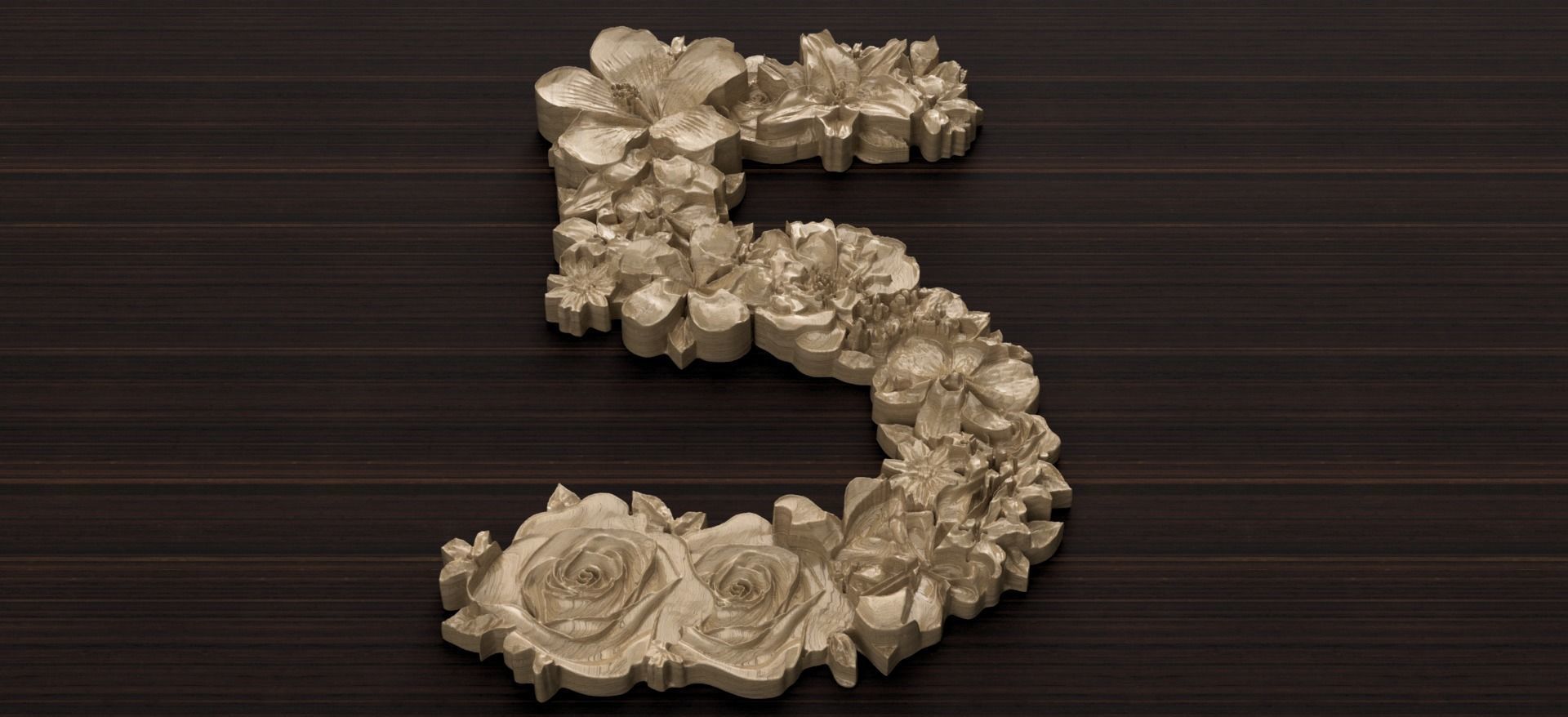 Flower number 5 3D model | CGTrader