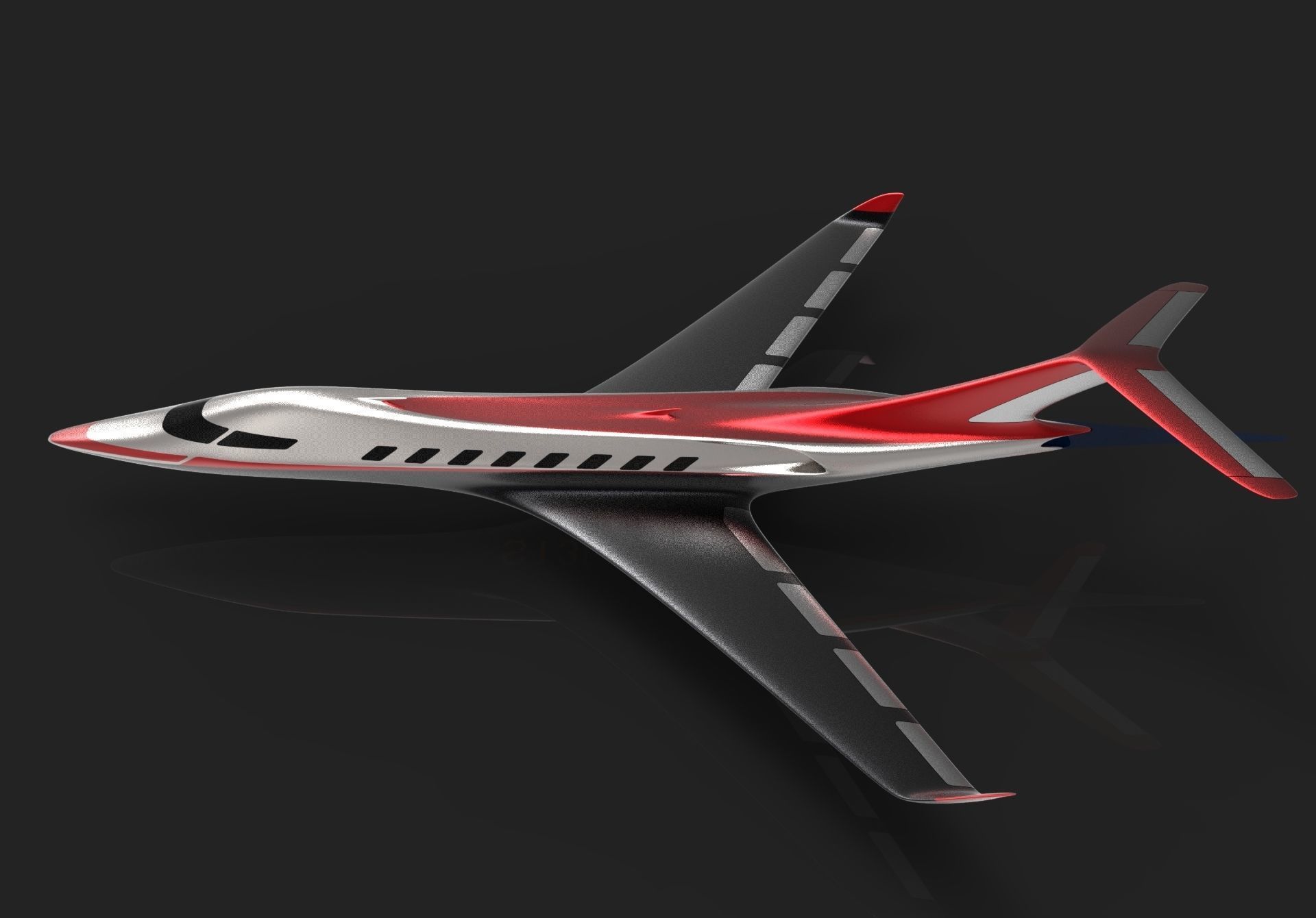 3D model Futuristic Aircraft Bombardier Falcon X9 VR / AR / low-poly ...