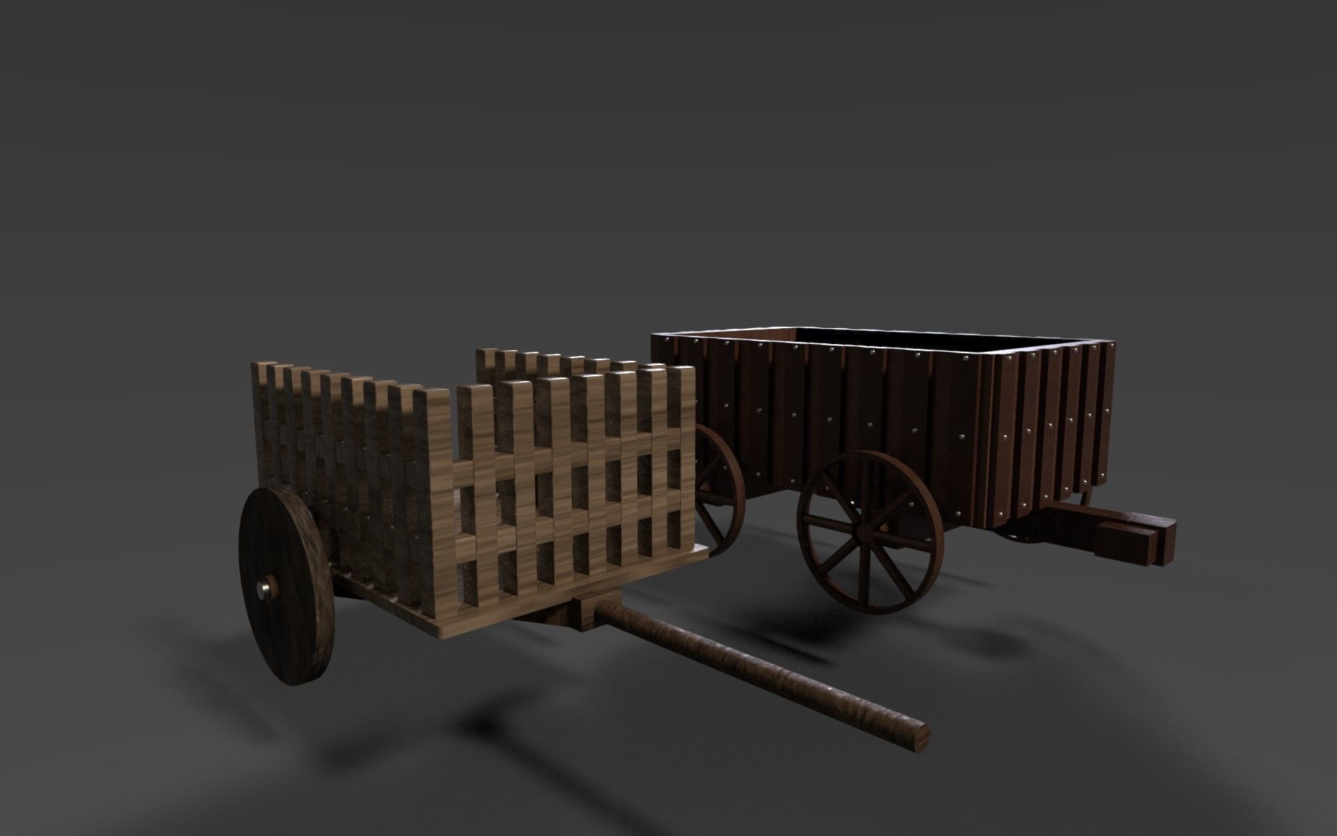 medieval wagons free 3D model | CGTrader