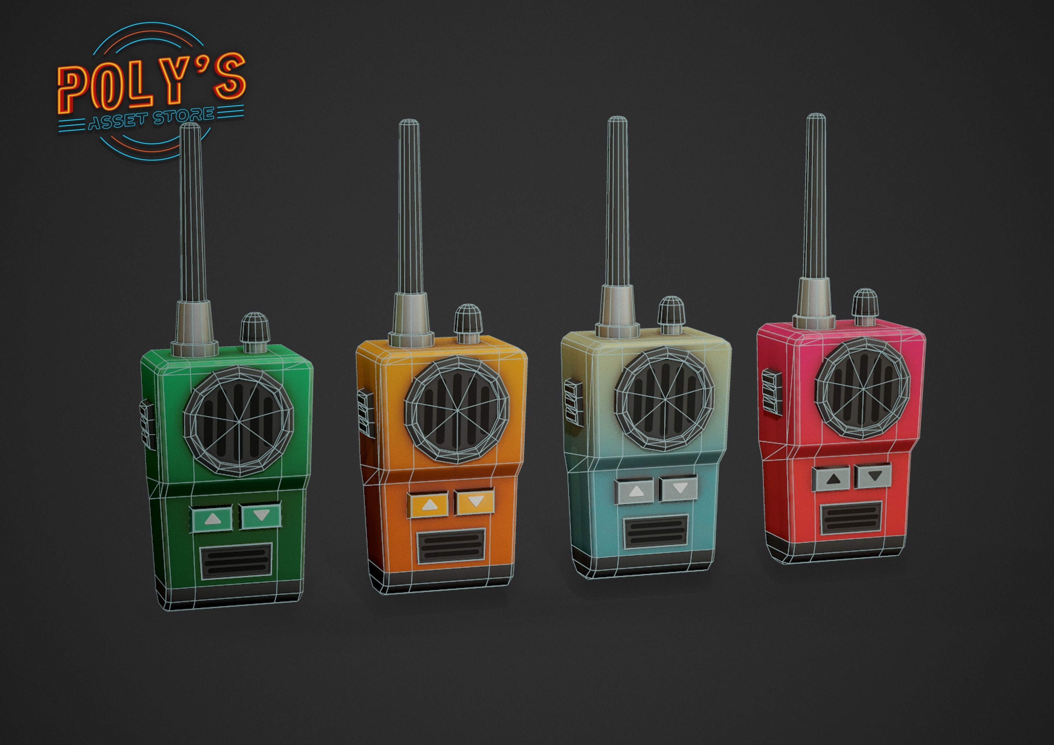 3D model Walkie Talkie Radio Set - Low Poly Stylized VR / AR / low-poly ...